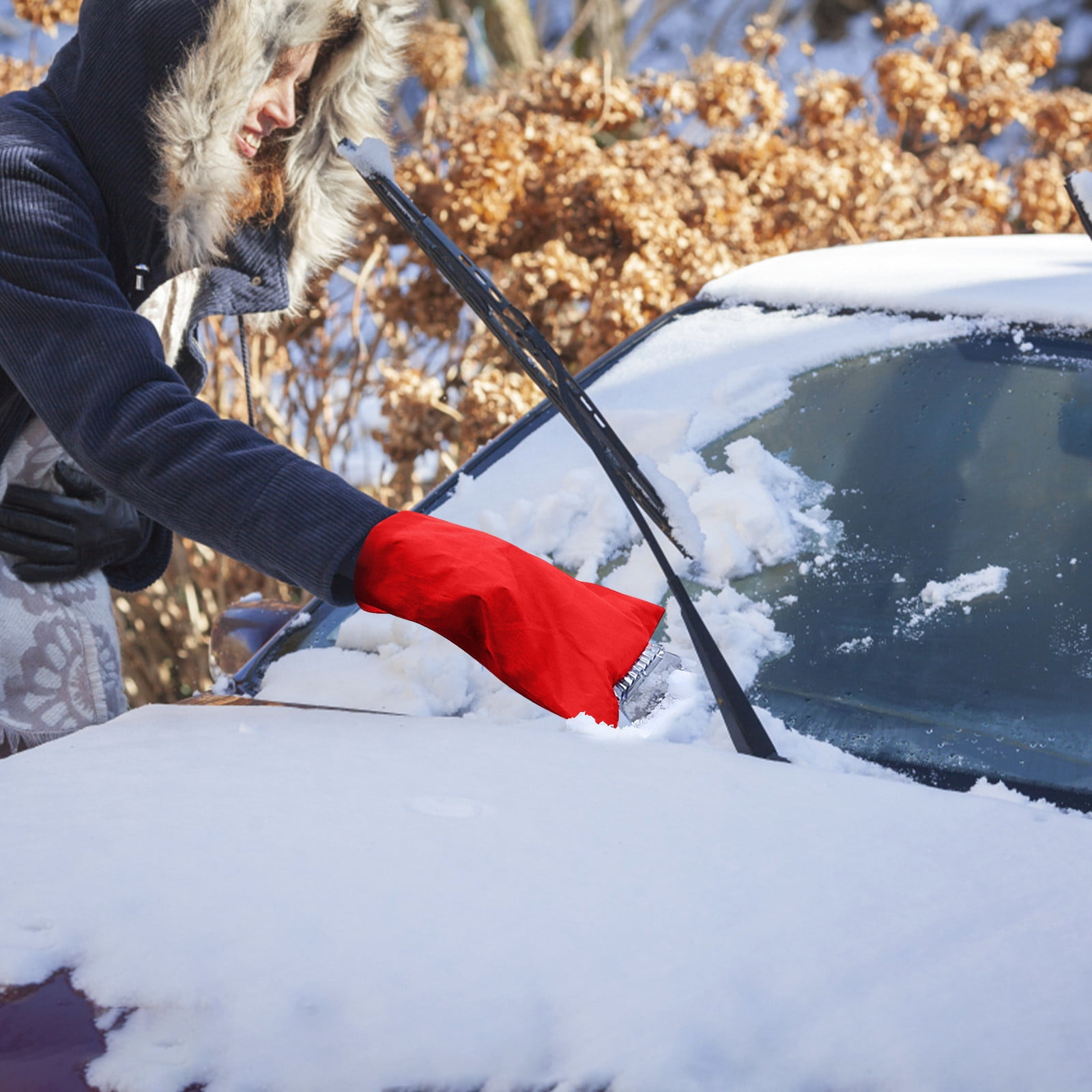 Car Ice Scraper Glove Warm Mitt Snow Shovel Removal Tool Winter ...