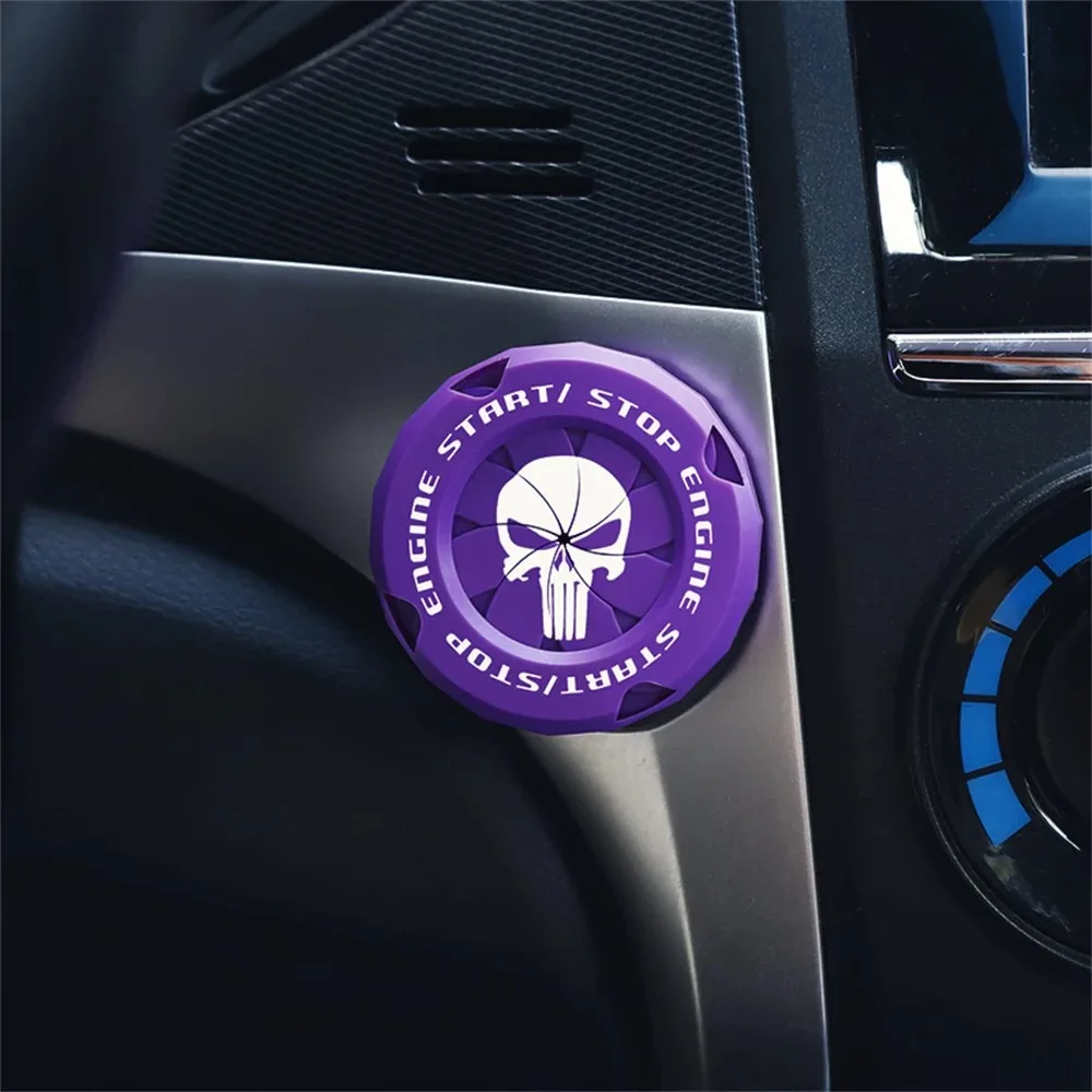 Car Ignition Switch Cover One-touch Start Button Rotating Protective ...