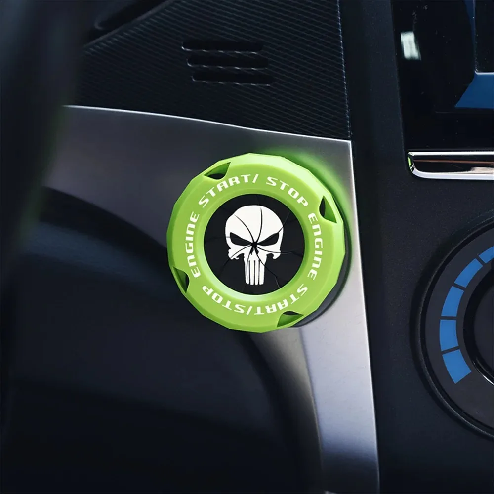 Car Ignition Switch Cover One-touch Start Button Rotating Protective ...