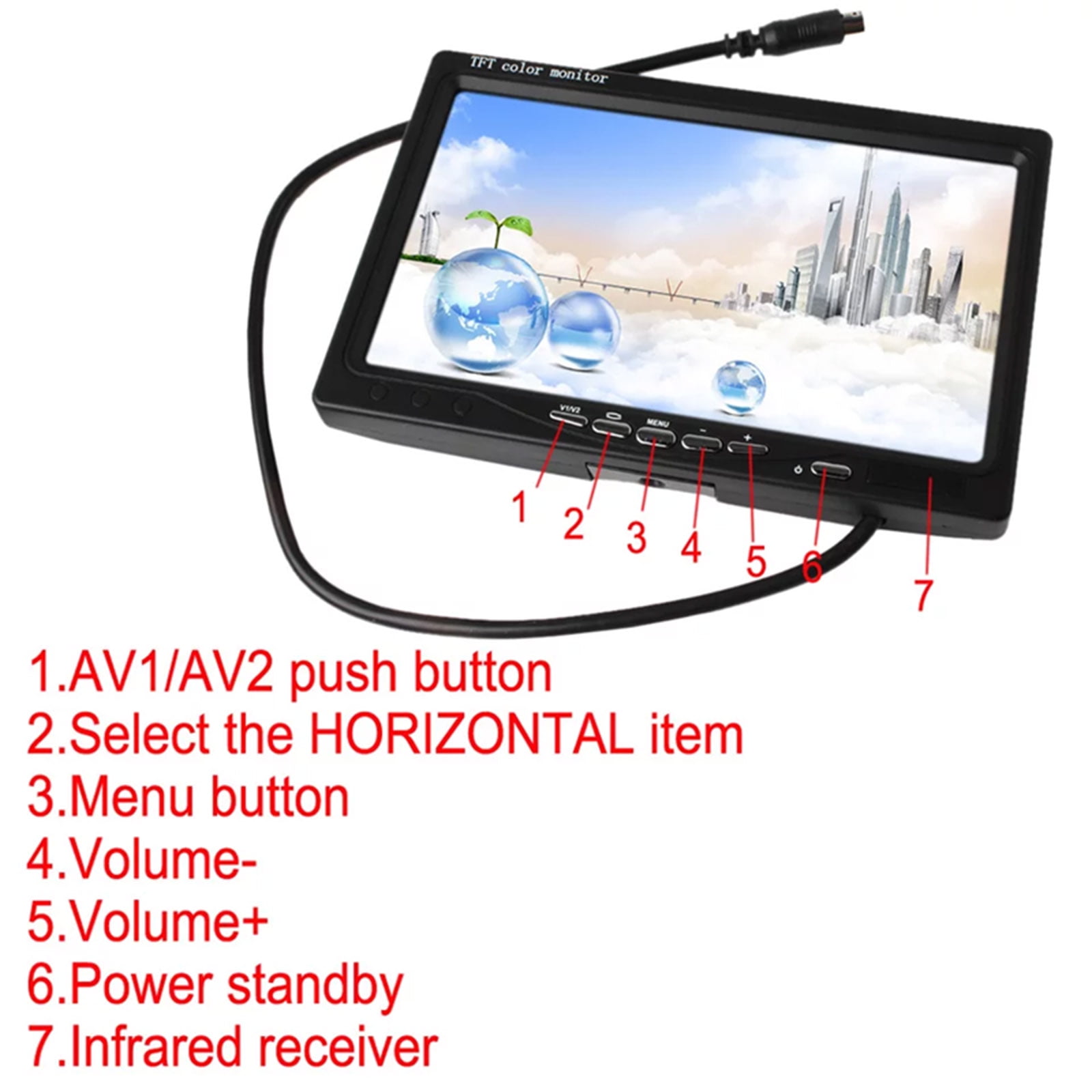 Car ,Inch Car Screen Rv Rear Tft Car Display Screen Car 1024x600 Av ...