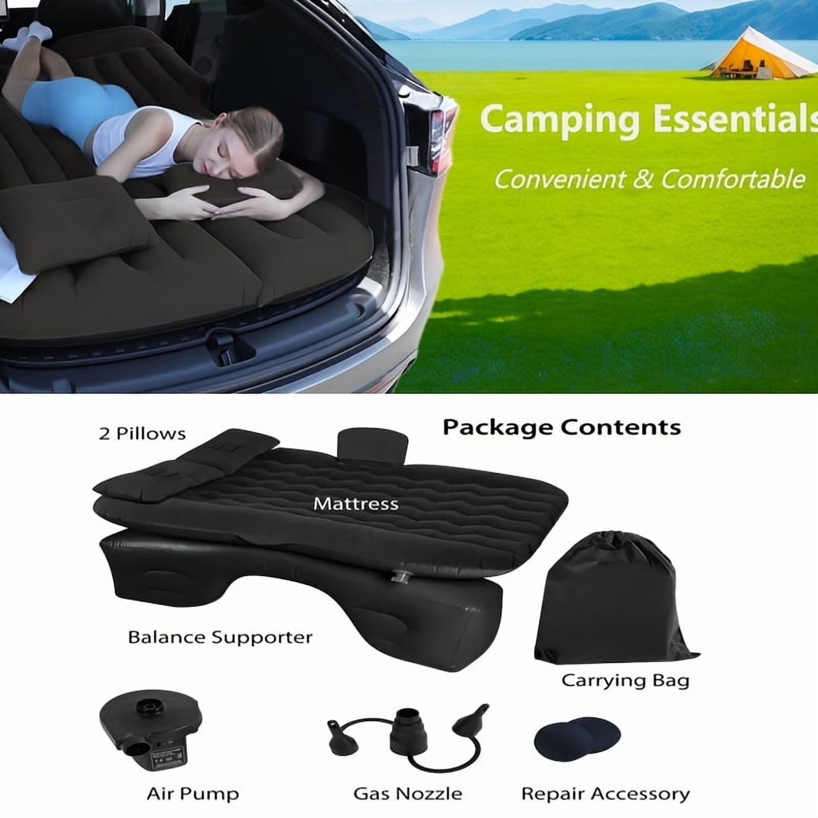 Car Inflatable Mattress Rear Seat Travel Bed, Leak-Proof Wear Resistant ...