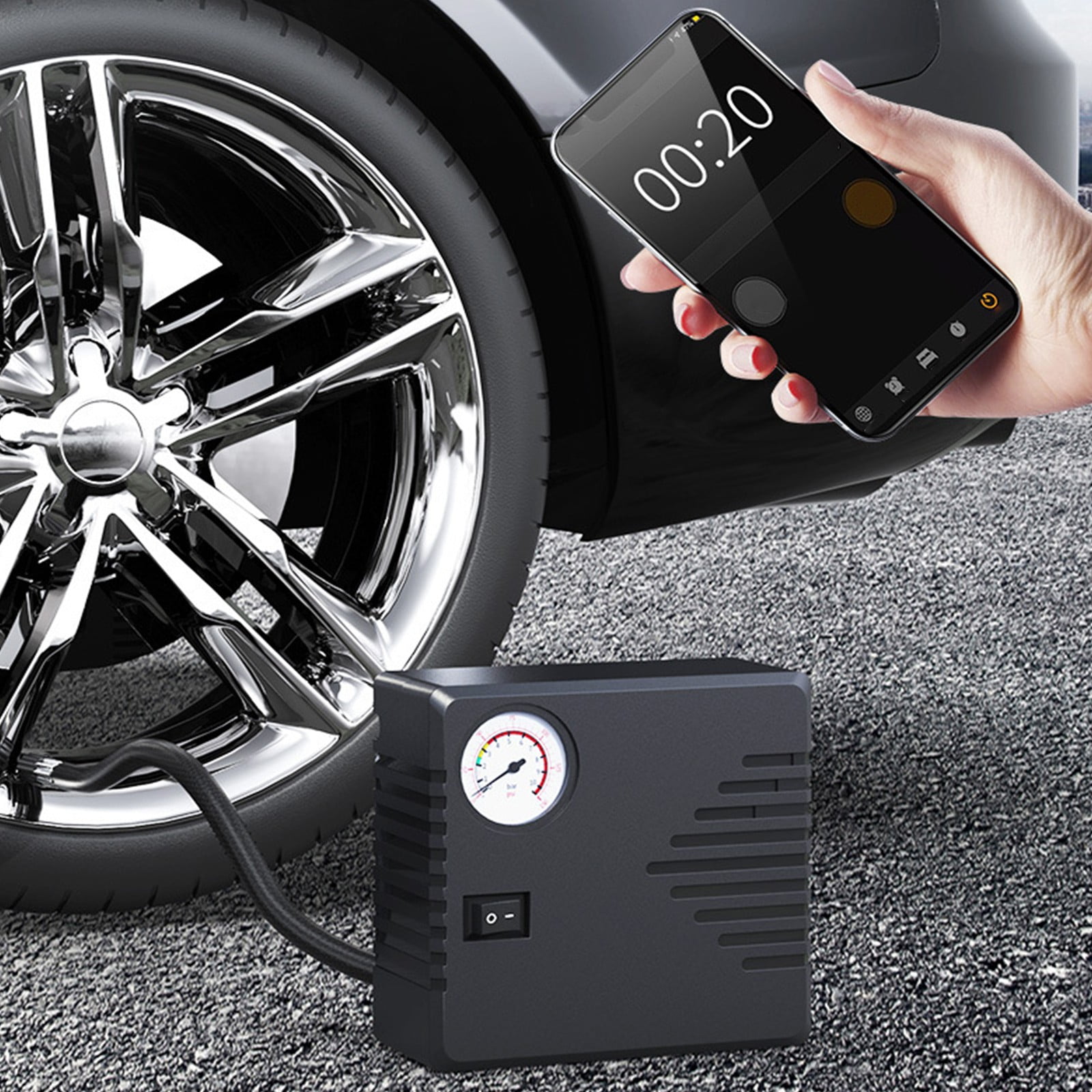 Car Inflatable Pump Car Tire Pump Portable Electric Car Emergency ...