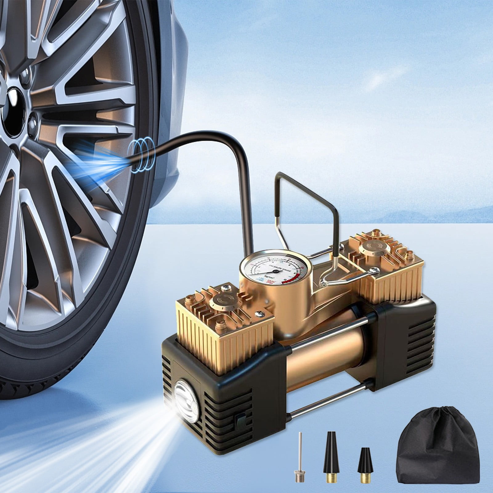 Car Inflator Pump, 12V Auto Tire Compressor with Digital Pressure Gauge ...