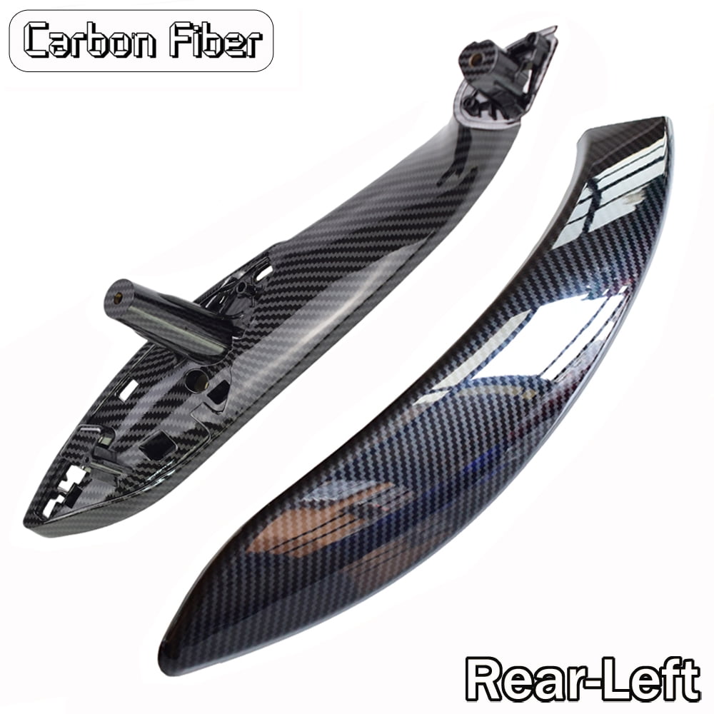 Car Inner Handle Interior Door Panel Pull Trim Cover Carbon Fiber Left ...