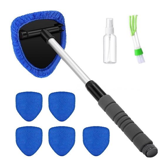 Car Inside Windscreen Cleaner Tool | 1 Triangle Head & 6Upgraded Cloths ...