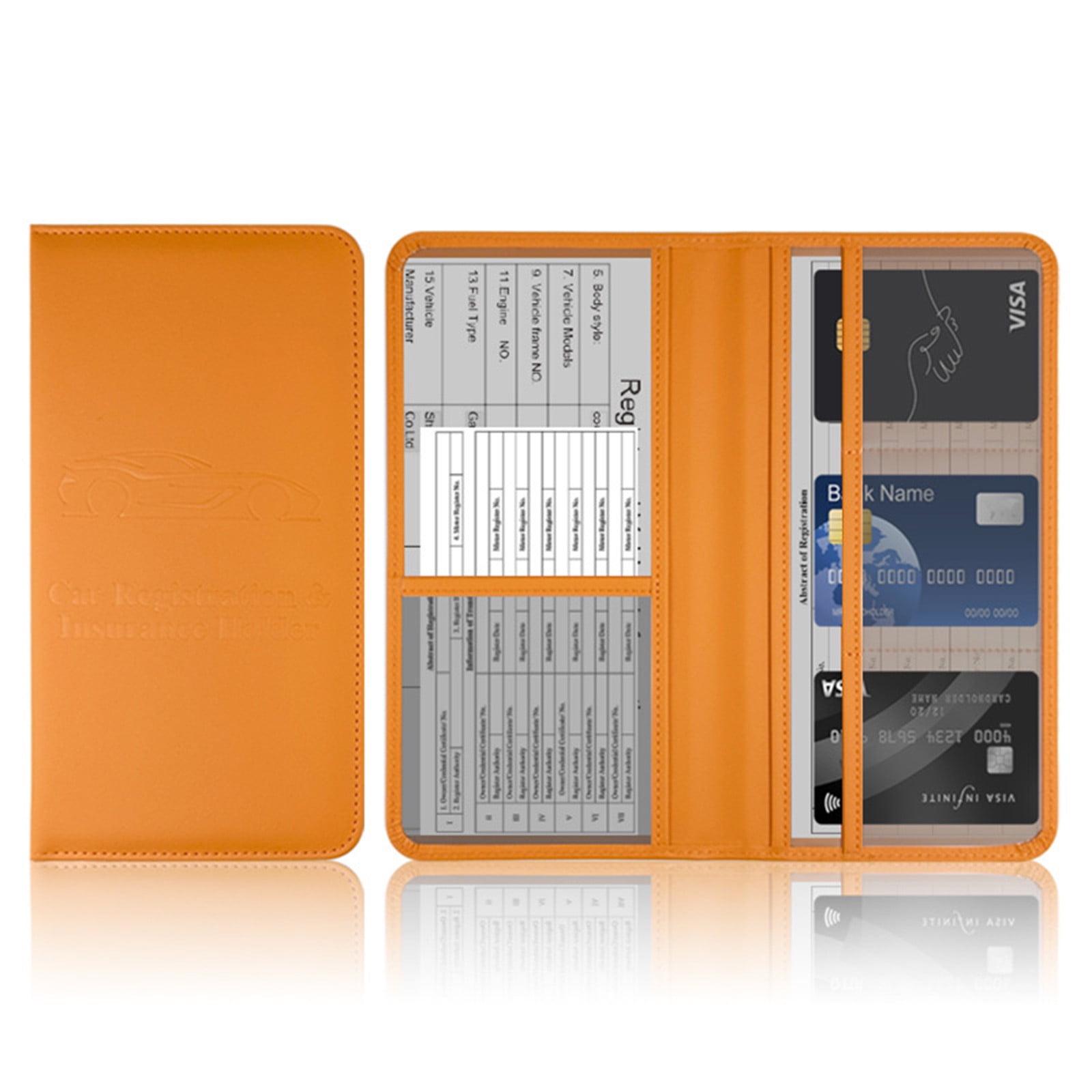 Car Insurance and Registration Holder,Pu Leather Vehicle Glove Box ...