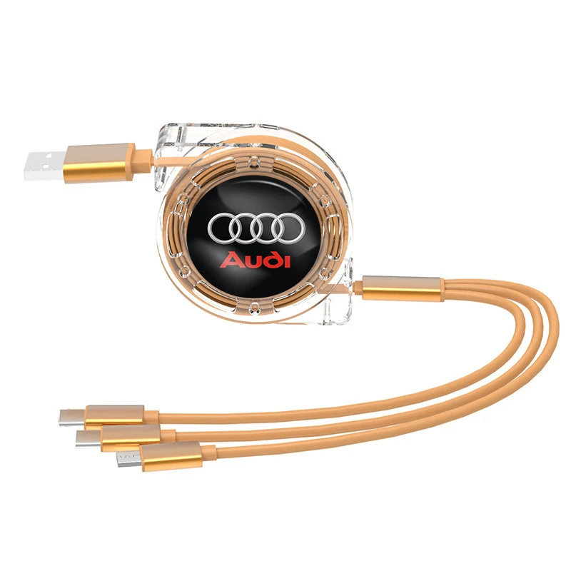 Car Interior 3 In 1 Micro USB Type C Fast Charging Cable For Audi Sline ...