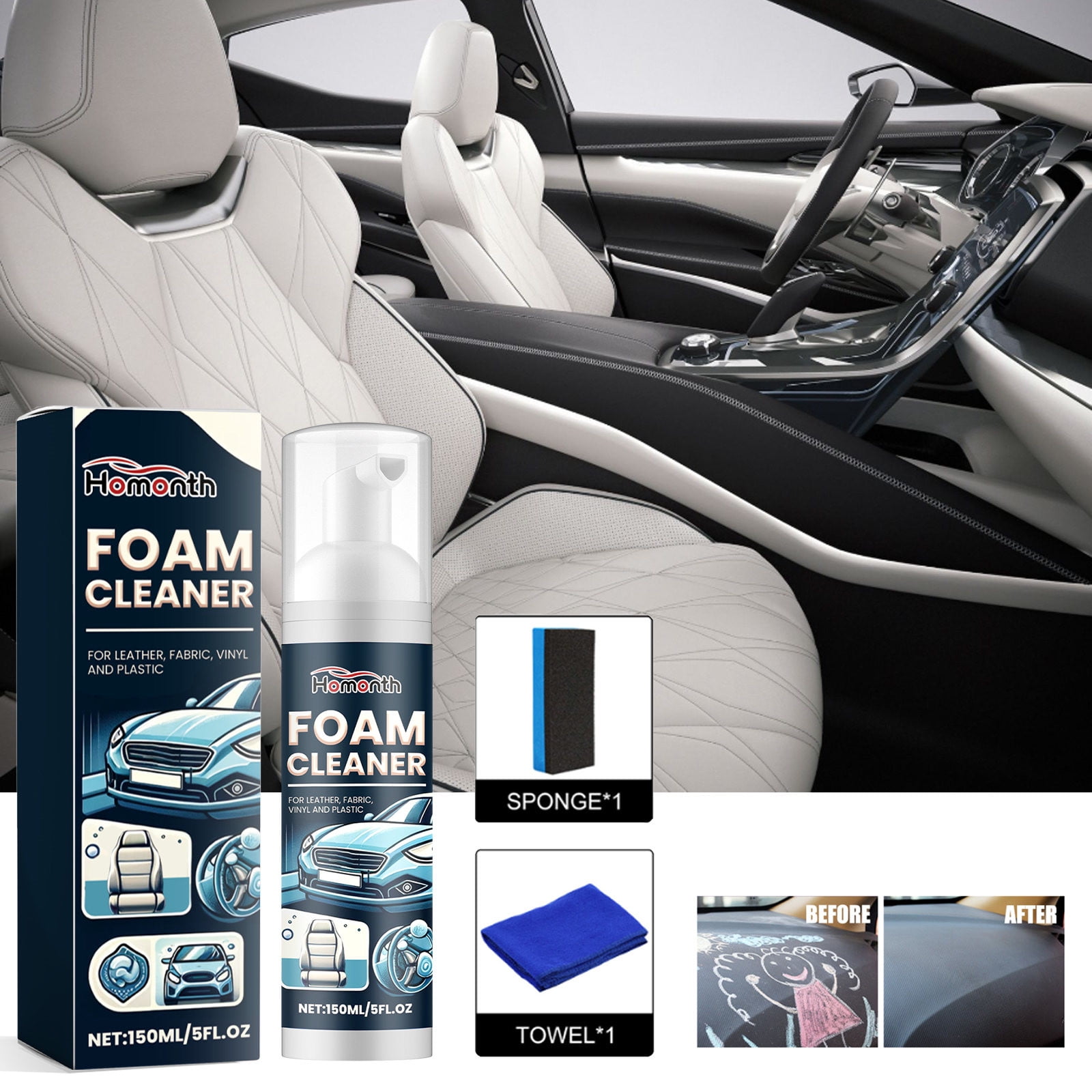 Car Interior Cleaner Car Foam Cleaner Car Wash Soap Universal Car Wash ...