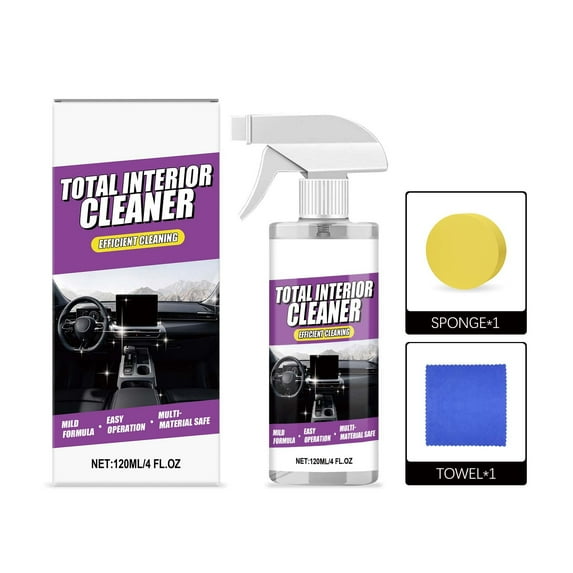Car Interior Cleaner Spray 120ml Multi-Purpose Formula for Leather ...