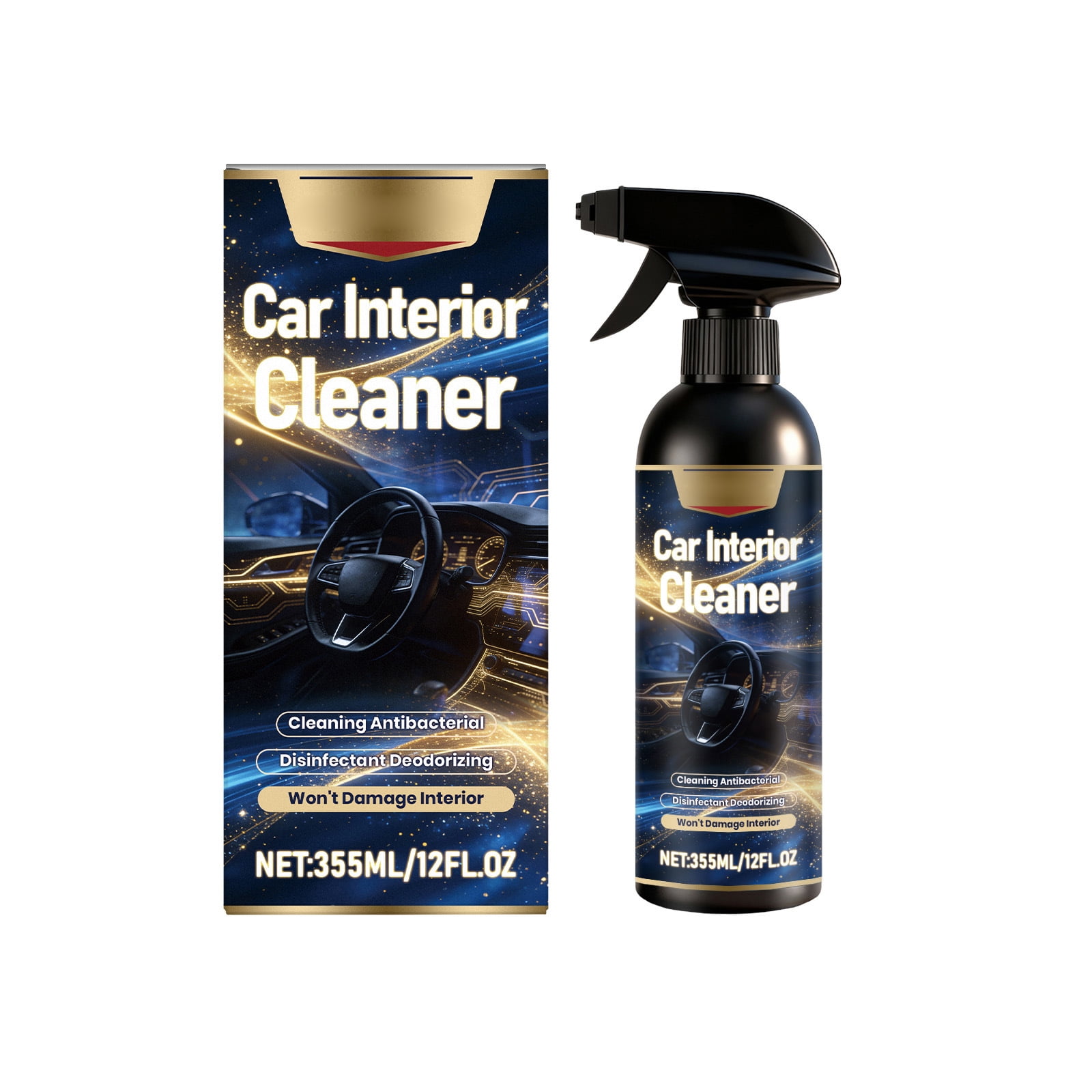 Car Interior Cleaner Spray 12FL OZ 355ML Cleaning Antibacterial ...