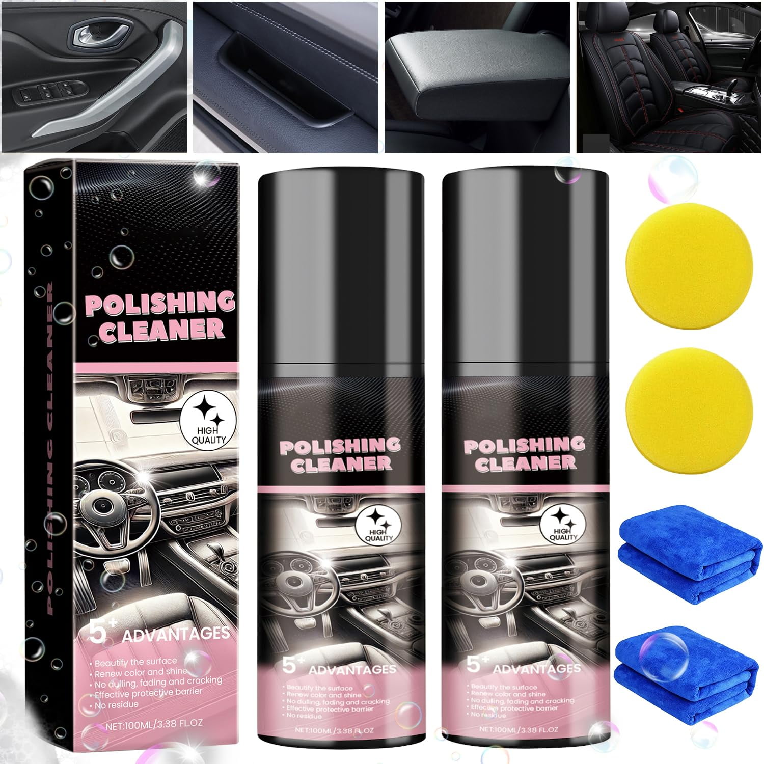 Car Interior Cleaner, Vehicle Interior Polish, 100ml Car Interior ...