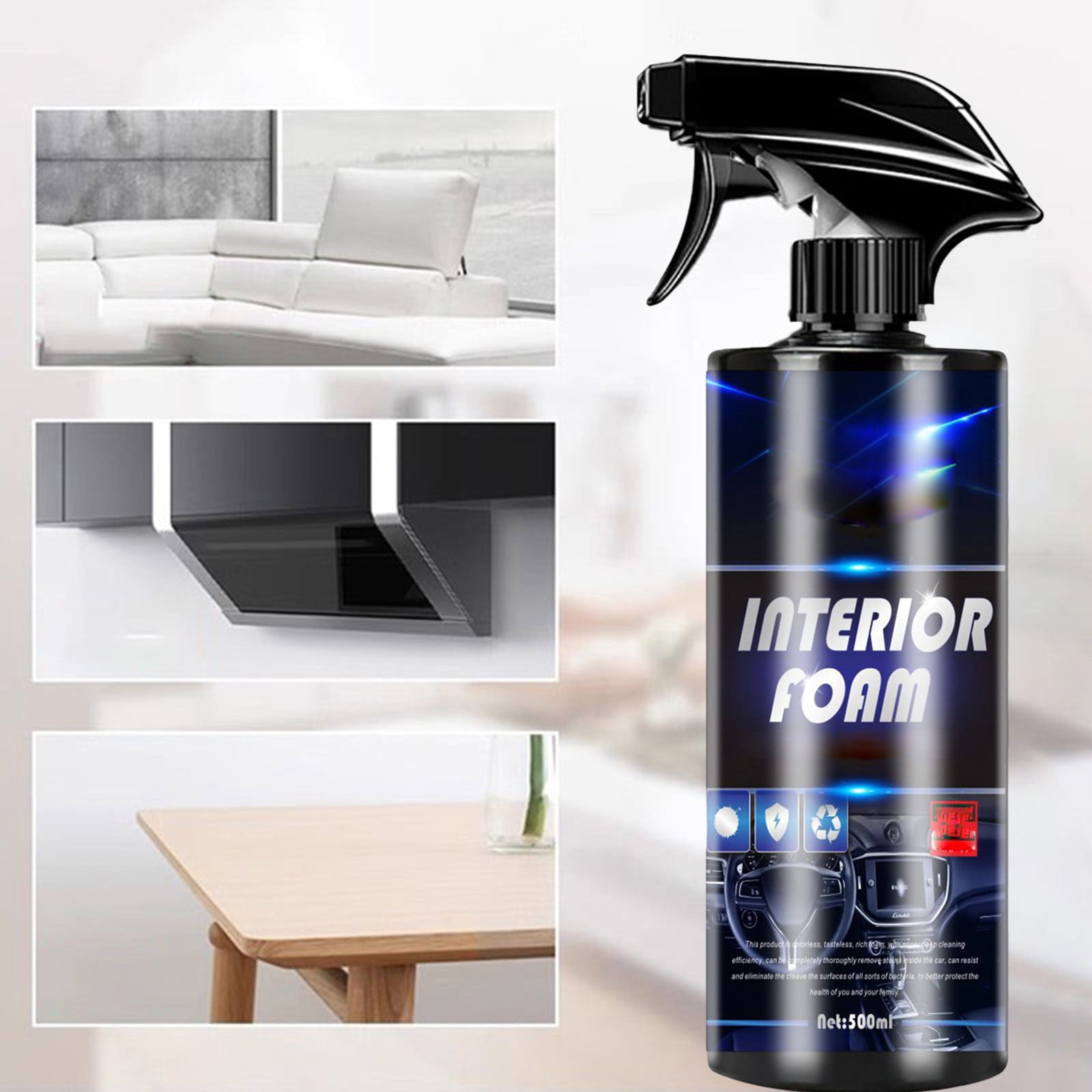 Car Interior Cleaner for Fabric Leather Seats, Dashboard, Headliner Carpet Deep Stain Remover ...