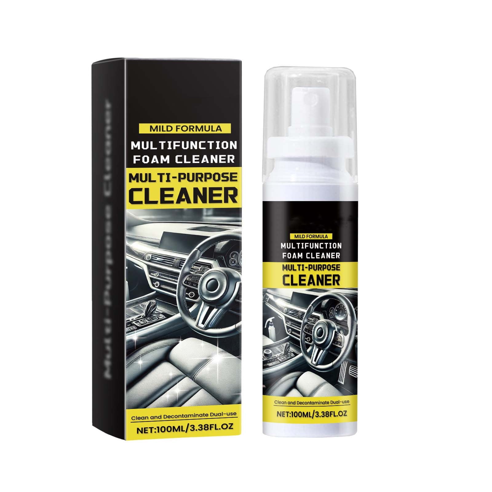 Car Interior Cleaning Agent, 100ml Seat Leather Foam & Water Decontamination, Roof Rollover ...