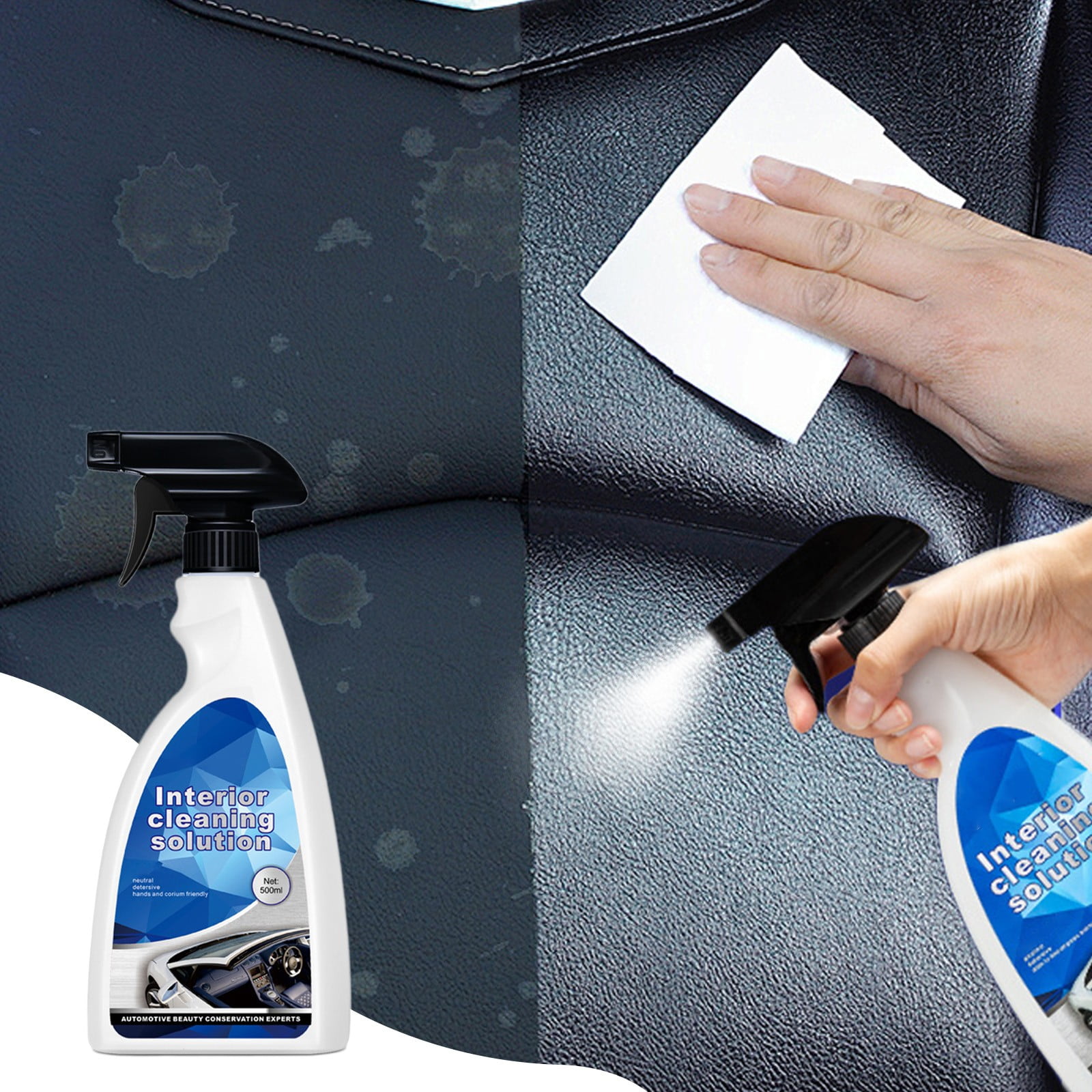 Car Interior Cleaning Spray | Multifunctional Hand Spray | 500ml Large Capacity Odor Remover ...