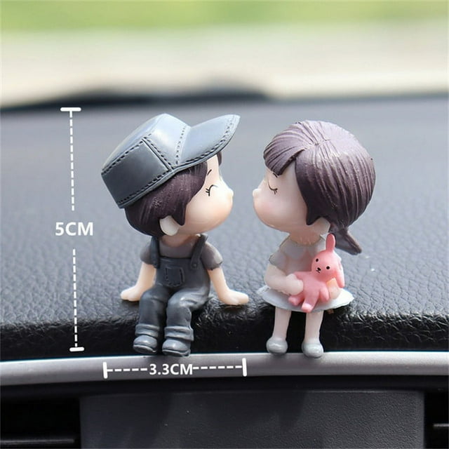 Car Interior Dashboard Accessories Cute Cartoon Couples Action Figure ...
