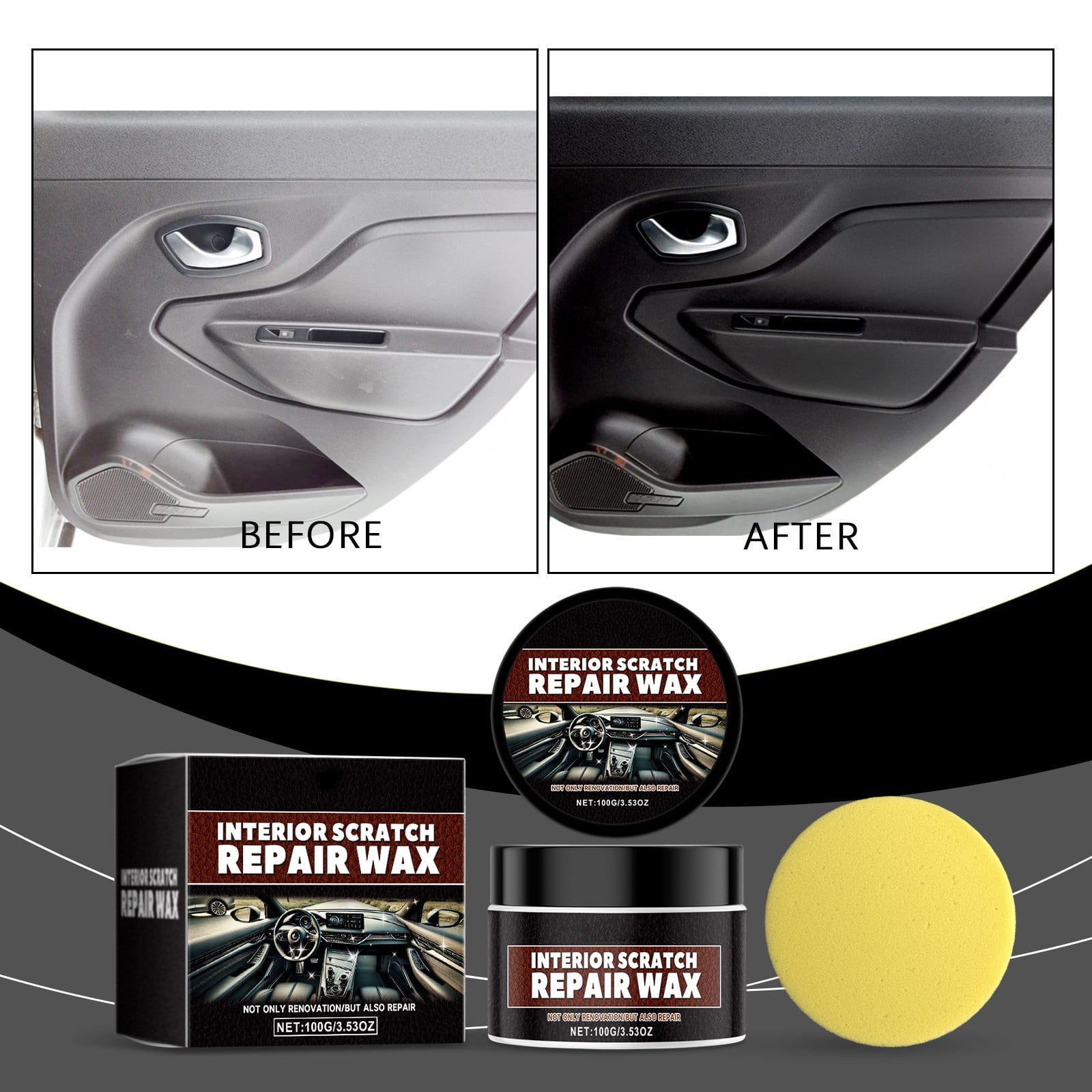 Car Interior Dashboard & Plastic Scratch Remover Cream | Portable Non ...