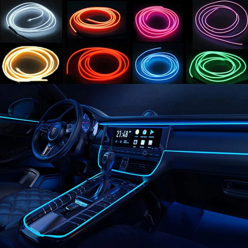 Car Interior Decorative Lamps Strips Atmosphere Lamp Cold Light ...