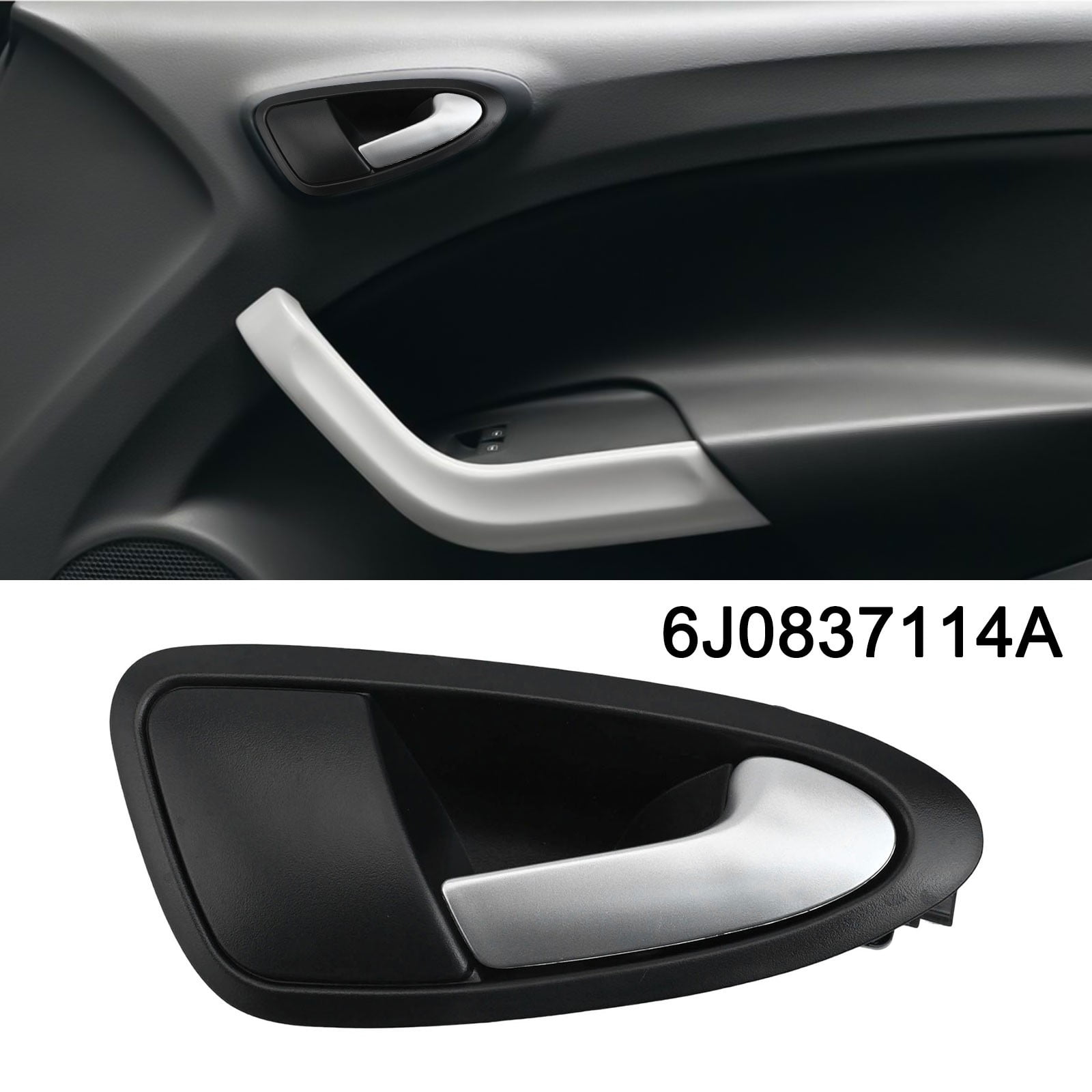 Car Interior Door Switch Handle Inside Right Front In Silver For Seat ...