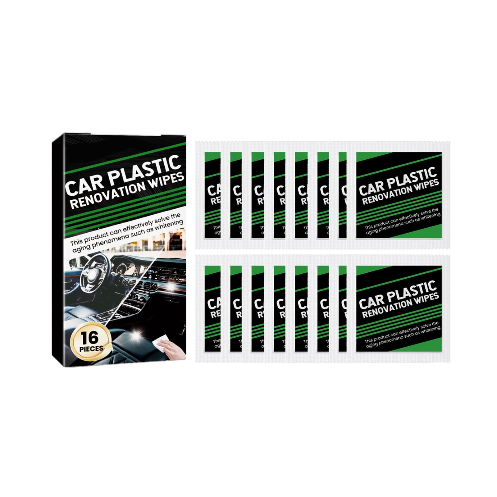 Car Interior Plastic Restorer Wipes Cleaner For Dashboard Trim ...