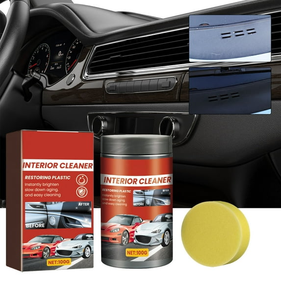 Car Interior Plastic Restoring Cleaner with Applicator Sponge, 100g ...