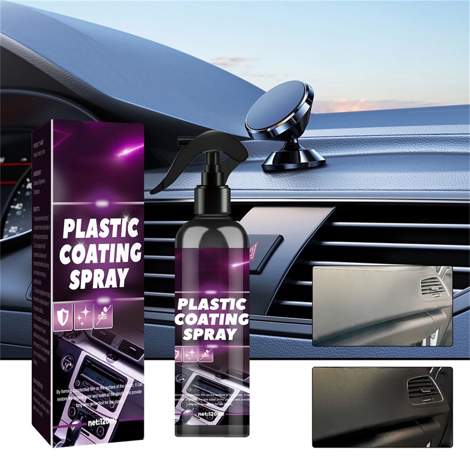 Car Interior Plastic Spray Cleaner for Seats & Dashboard - Multi ...