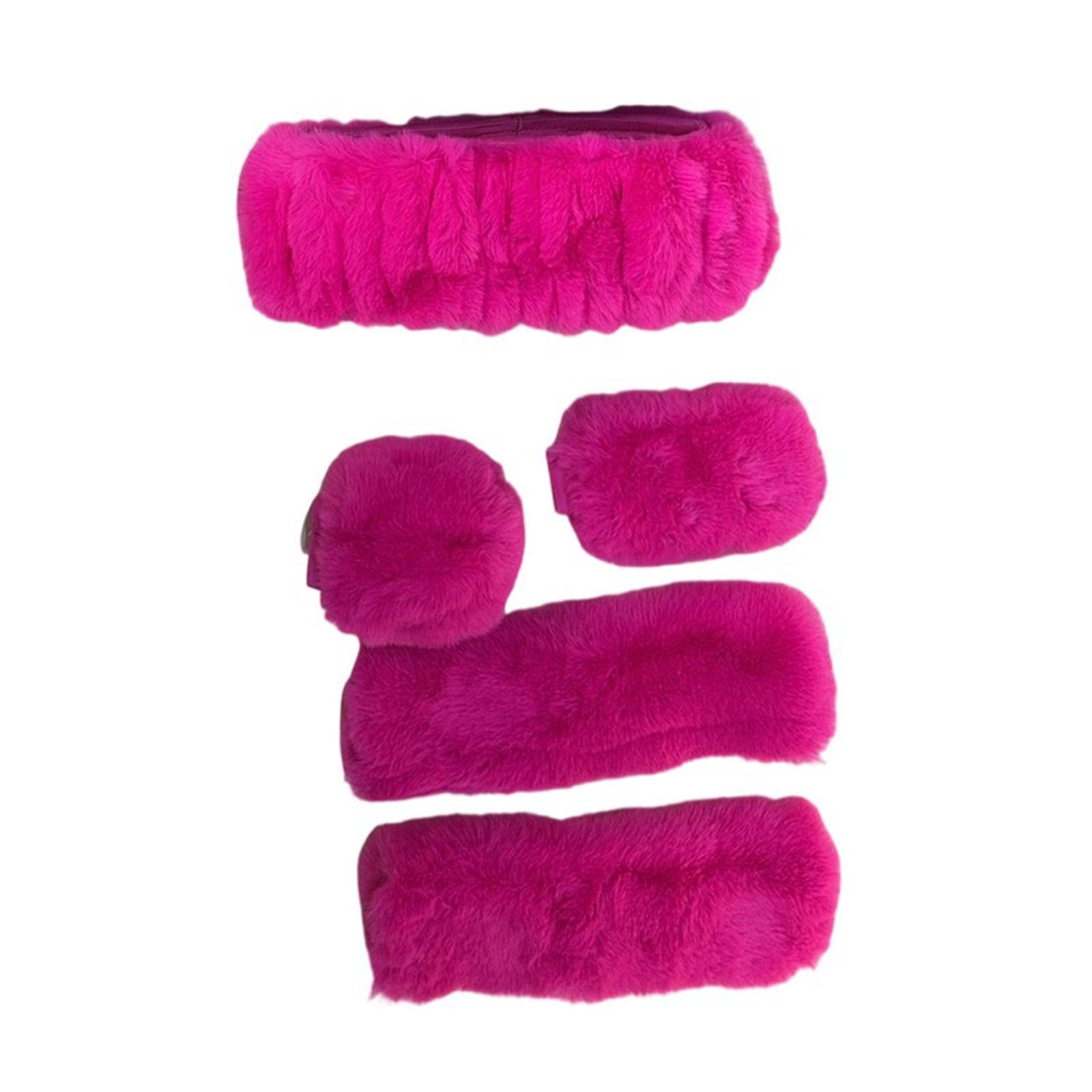 Car Interior Plush Accessories Set 5-Piece Including Steering Wheel ...