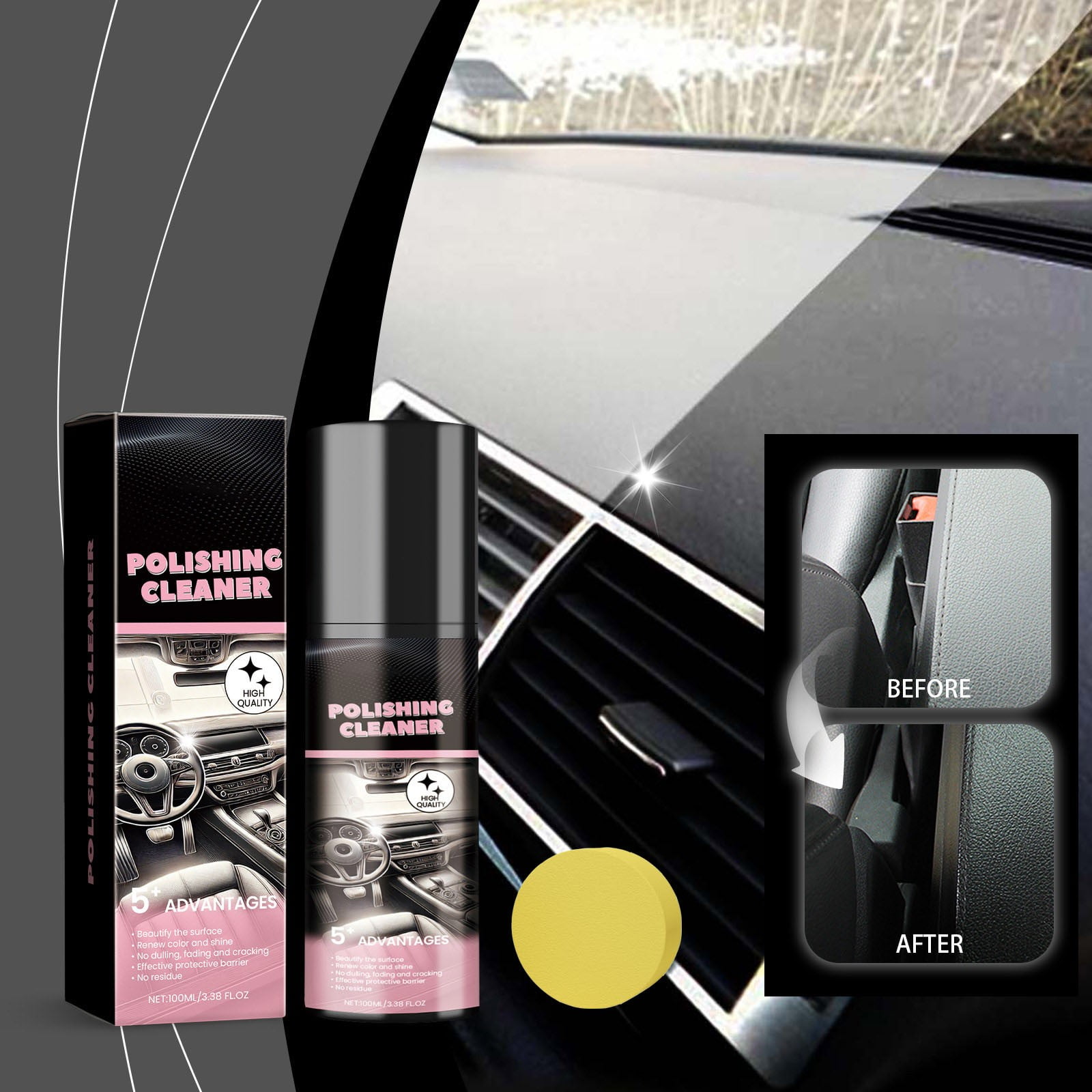 Car Interior Polish Cleaner & Protective Glaze - 100ml Automotive ...