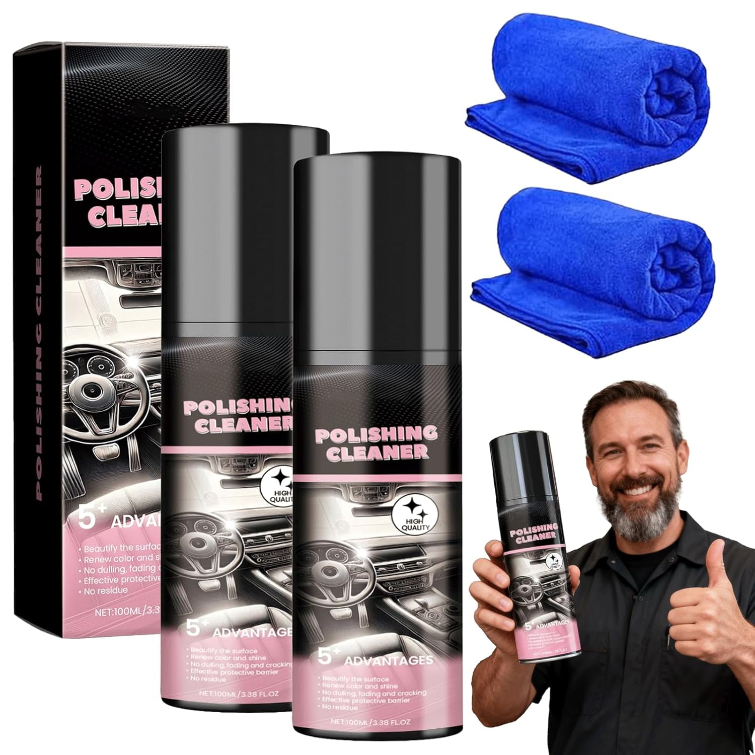 Car Interior Protectant Spray, 2026 New Polishing Cleaner Car Interior ...