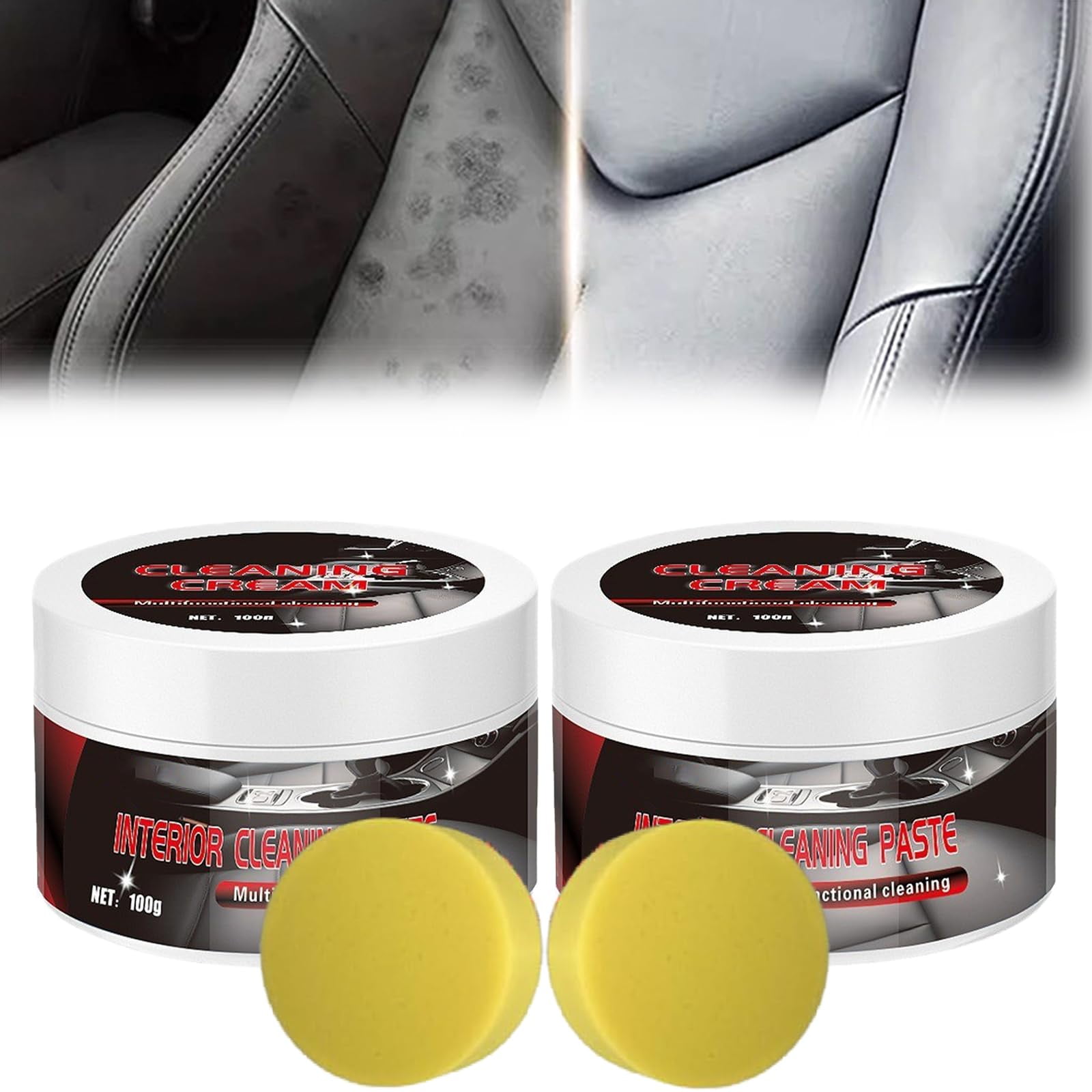 Car Interior Renovation Maintenance Cleaning Cream, Automotive Leather ...