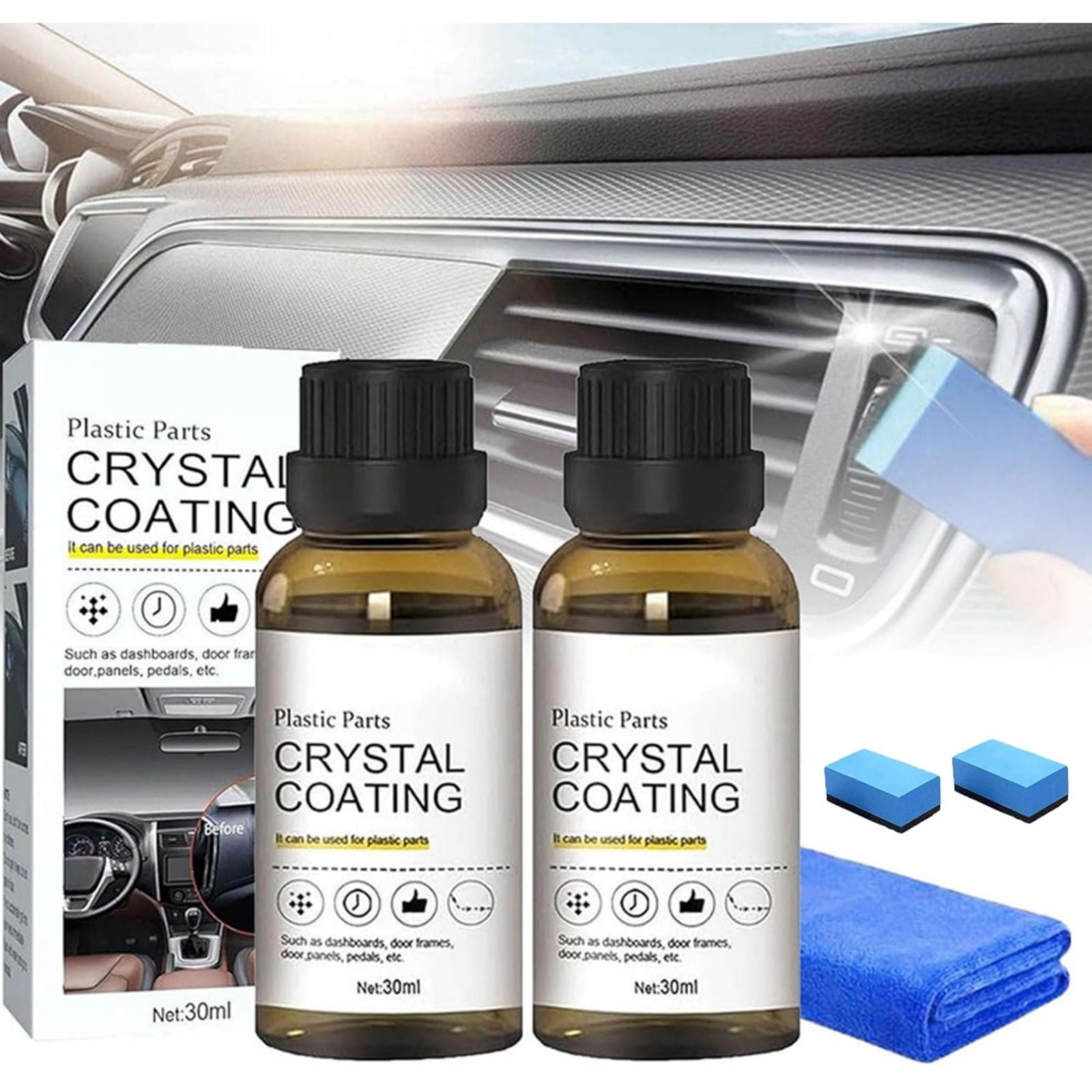 Car Interior Restorer - Plastic/Leather Polish for Dashboards | Anti ...