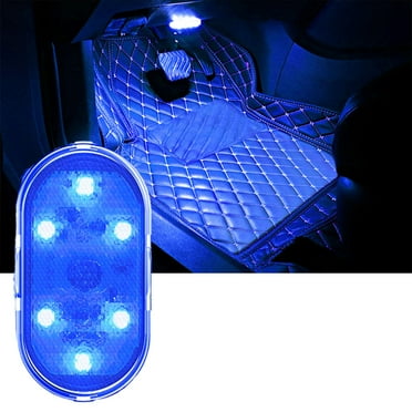3x Mini Blue LED USB Car Interior Light Neon Atmosphere Ambient Lamp ...