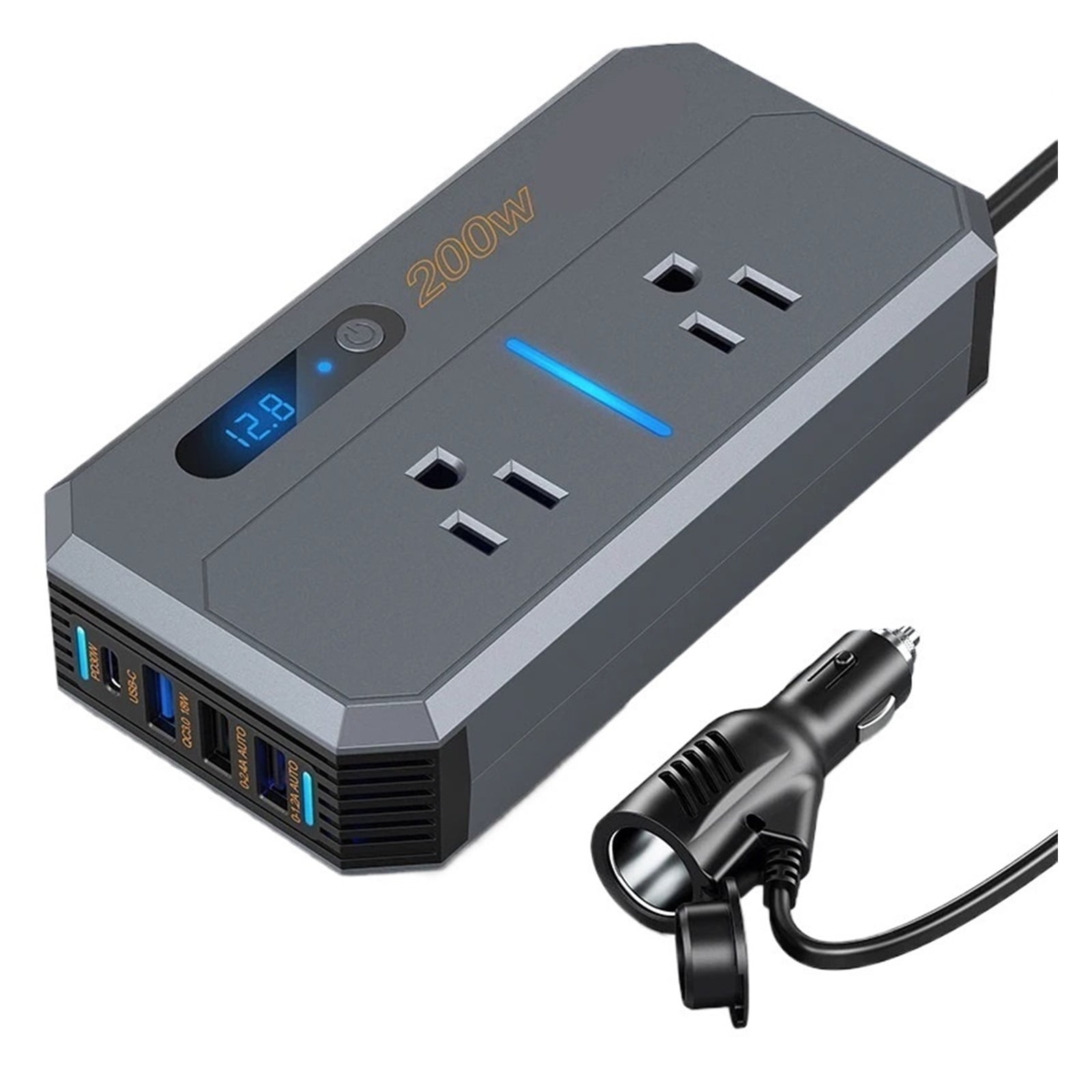 Car Inverter 200W DC 12V to AC Transformer Convert Multi-function ...