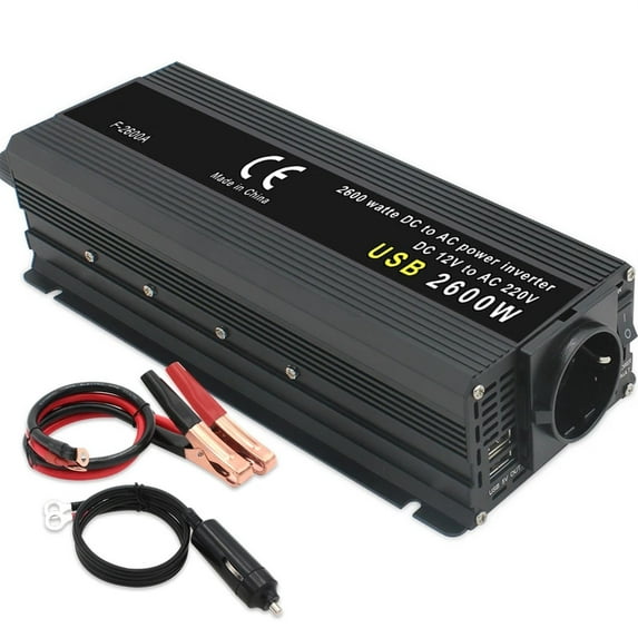 Car Inverter 500W-2600W Peak Power DC12V-AC 50Hz Transformer Inversor ...