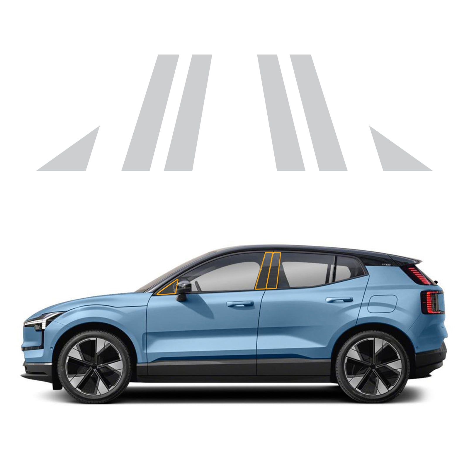 Car Invisible Protection Film TPU A/B Pillar Wrap for 2023 2024 2025 Volvo EX30, 6pcs - Walmart.com