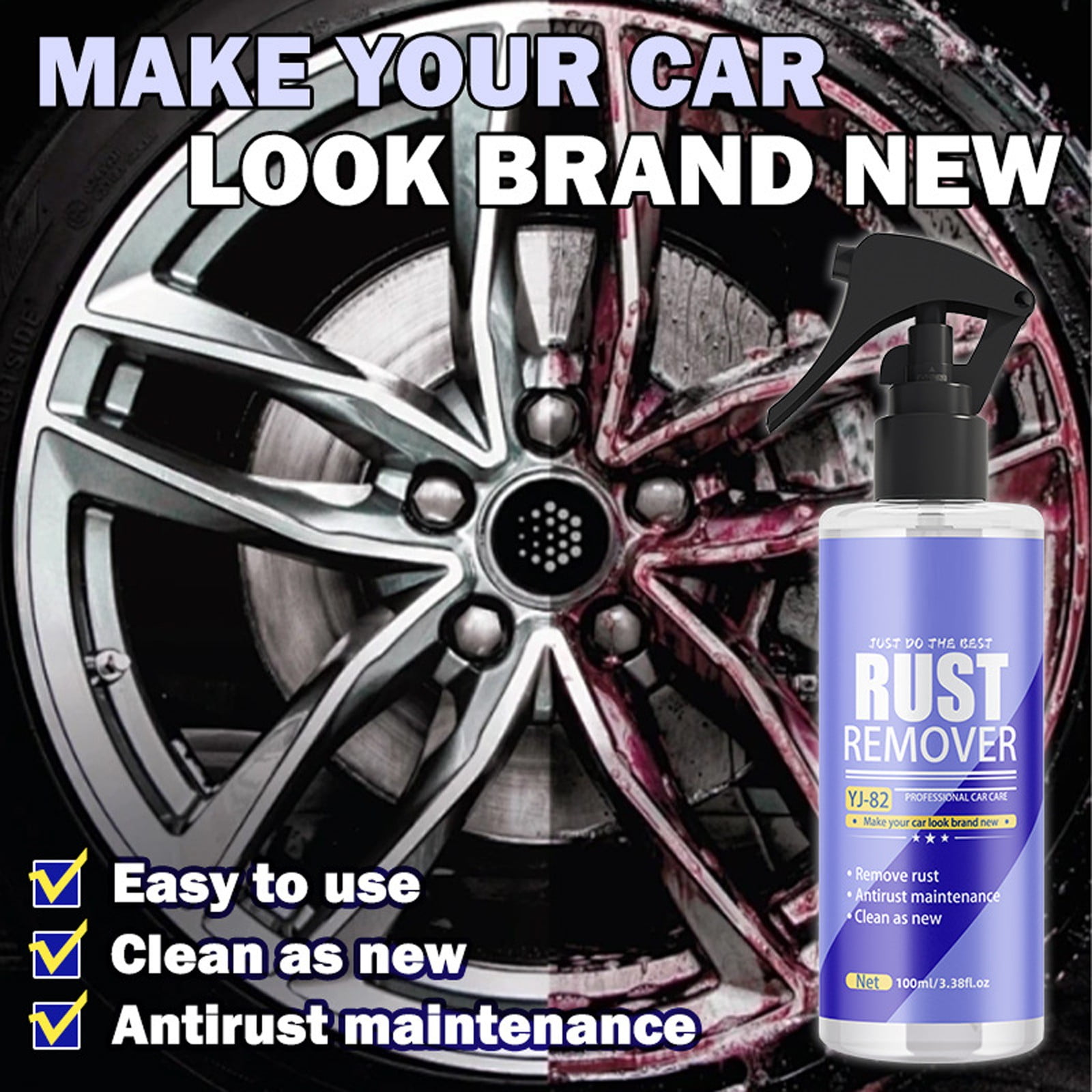 Car Iron Powder Remover,Car Paint,Wheel Hub Iron Powder Cleaner,Wheel ...