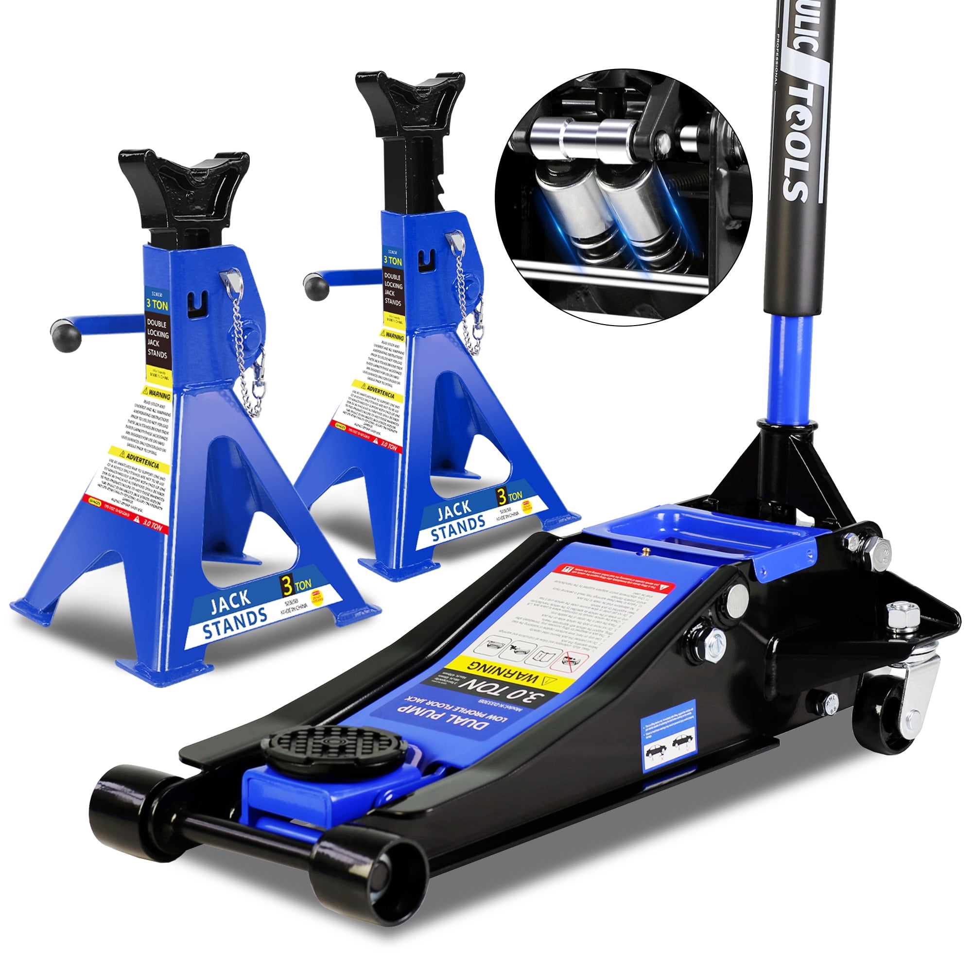Car Jack Hydraulic Low Profile and Steel Racing Floor Jack 3 Ton (6600 ...