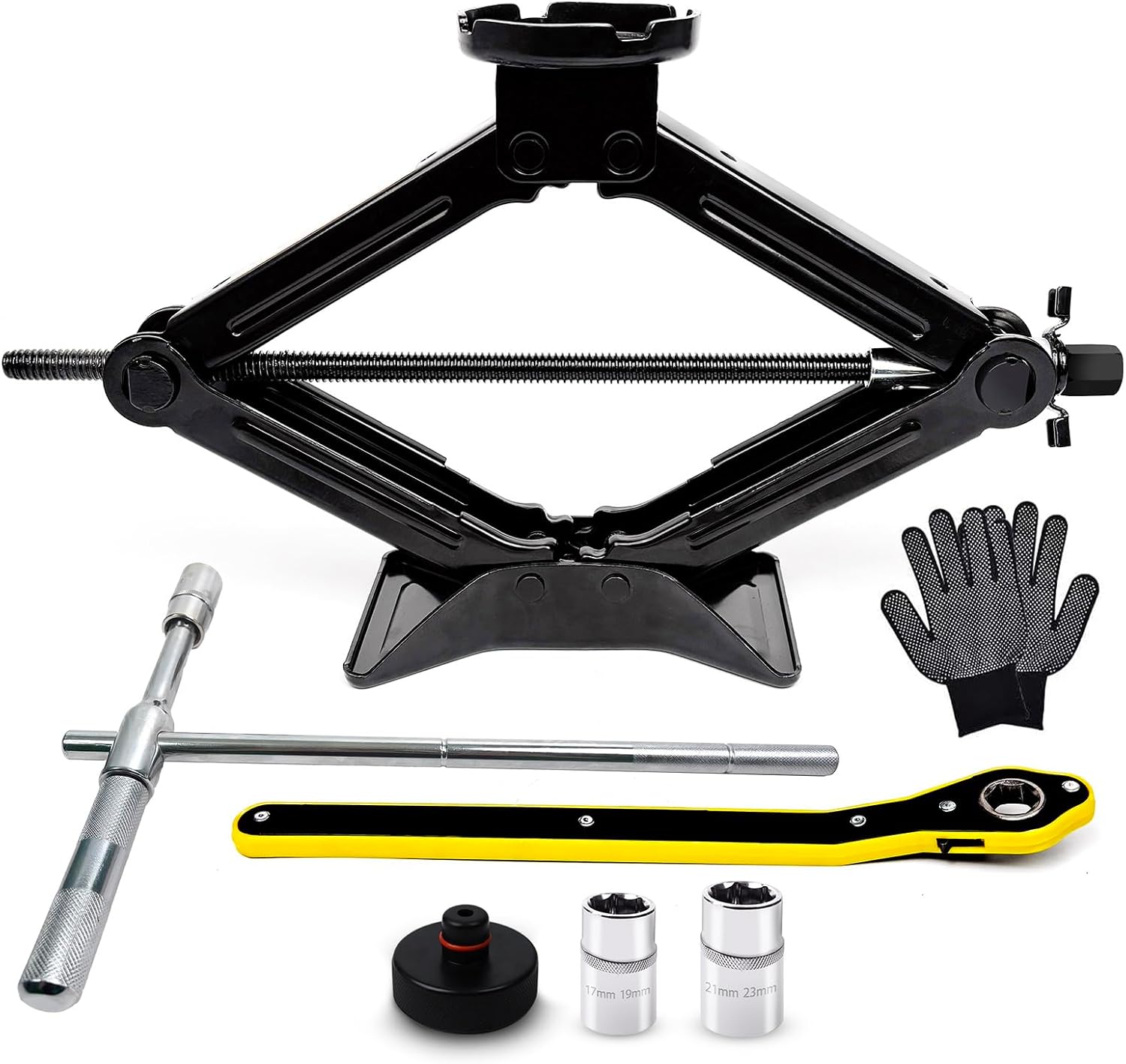 Car Jack Kit 2.5 Ton (5512 lbs),Scissor Jack for Car with Rubber Pad ...