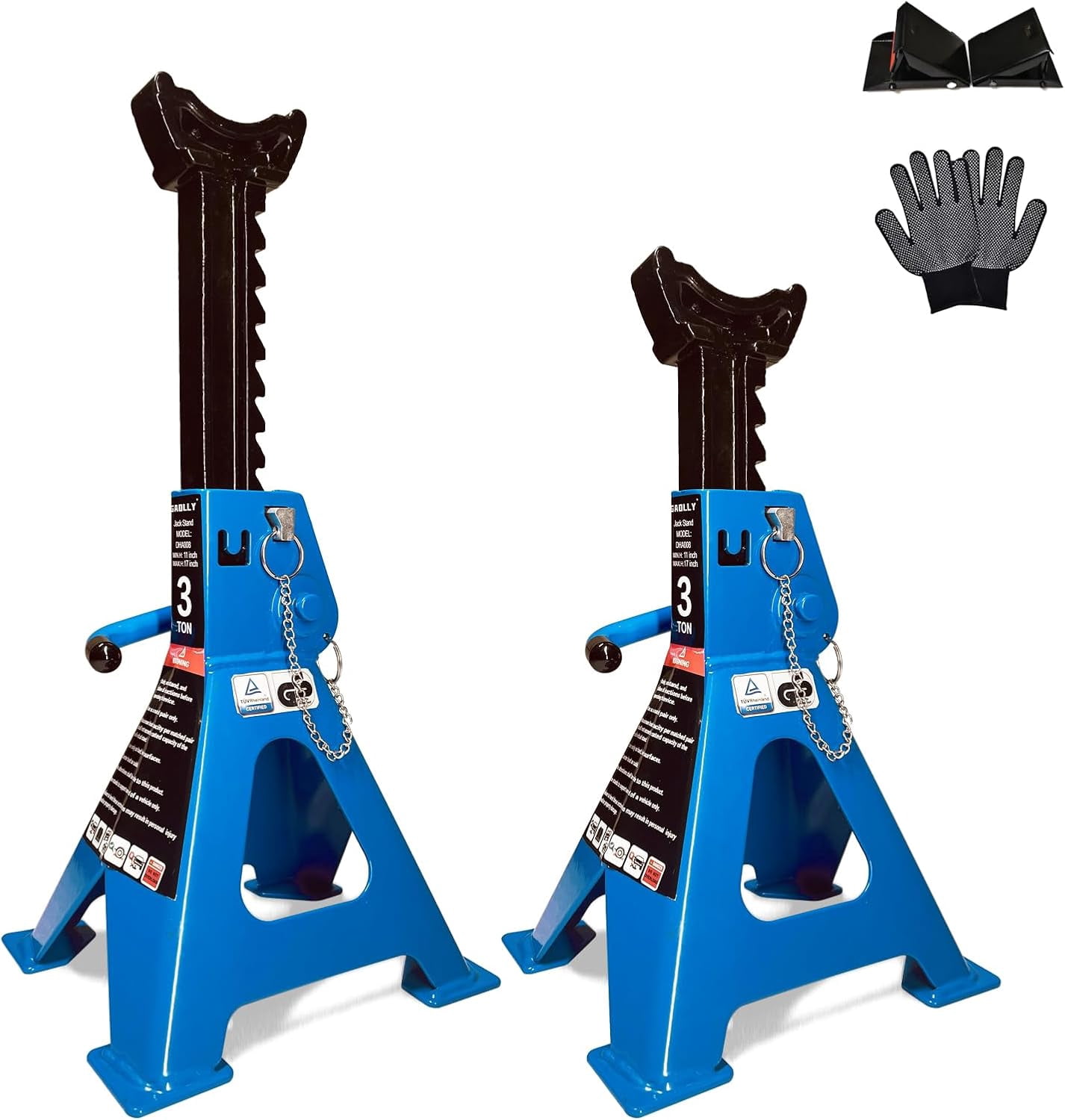 Car Jack Stands 3 Ton with Double Locking and Lar Foot Base for Lifting ...