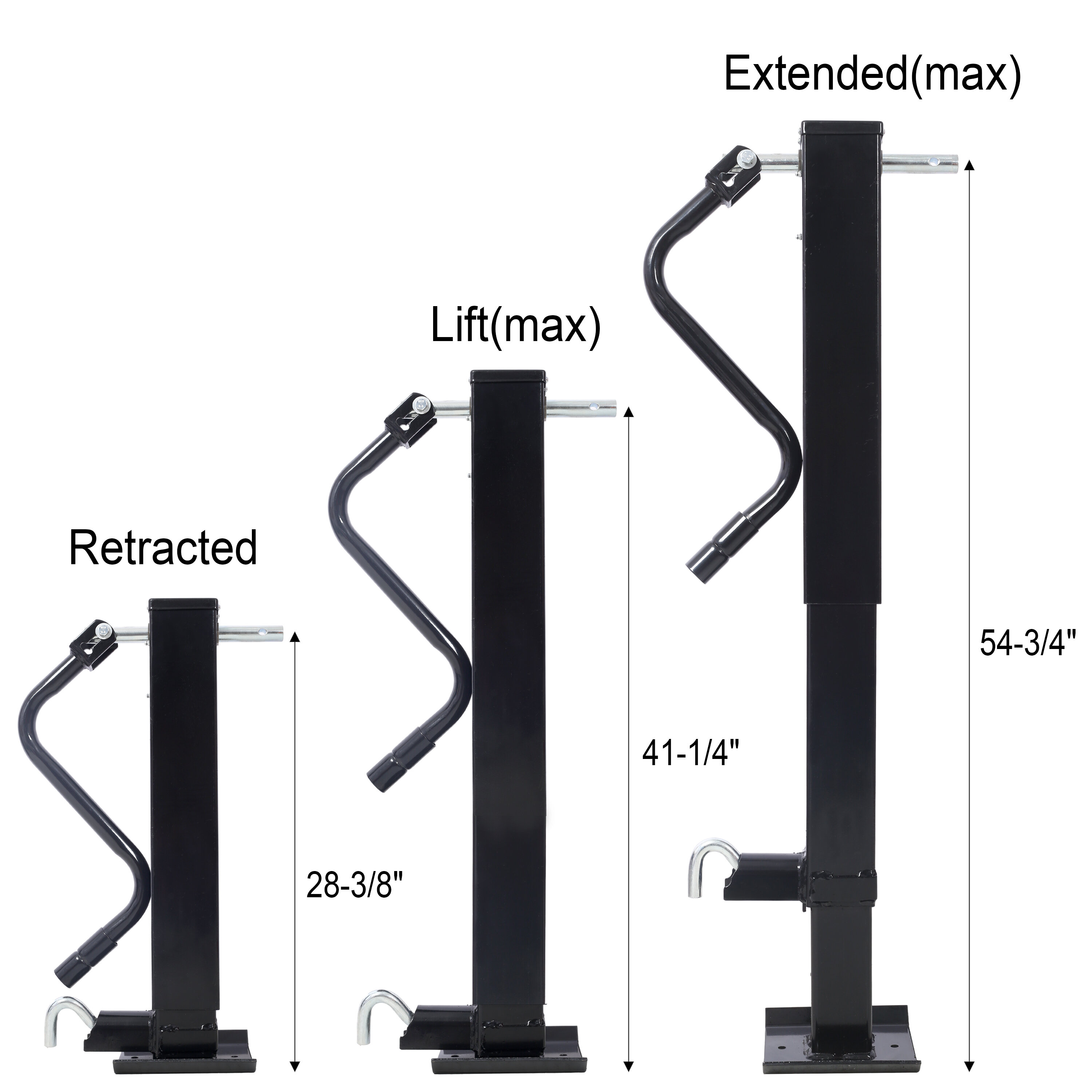 Car Jack Weld On Trailer Jack, 12,000 lbs. Capacity, Sidewind Crank, No ...