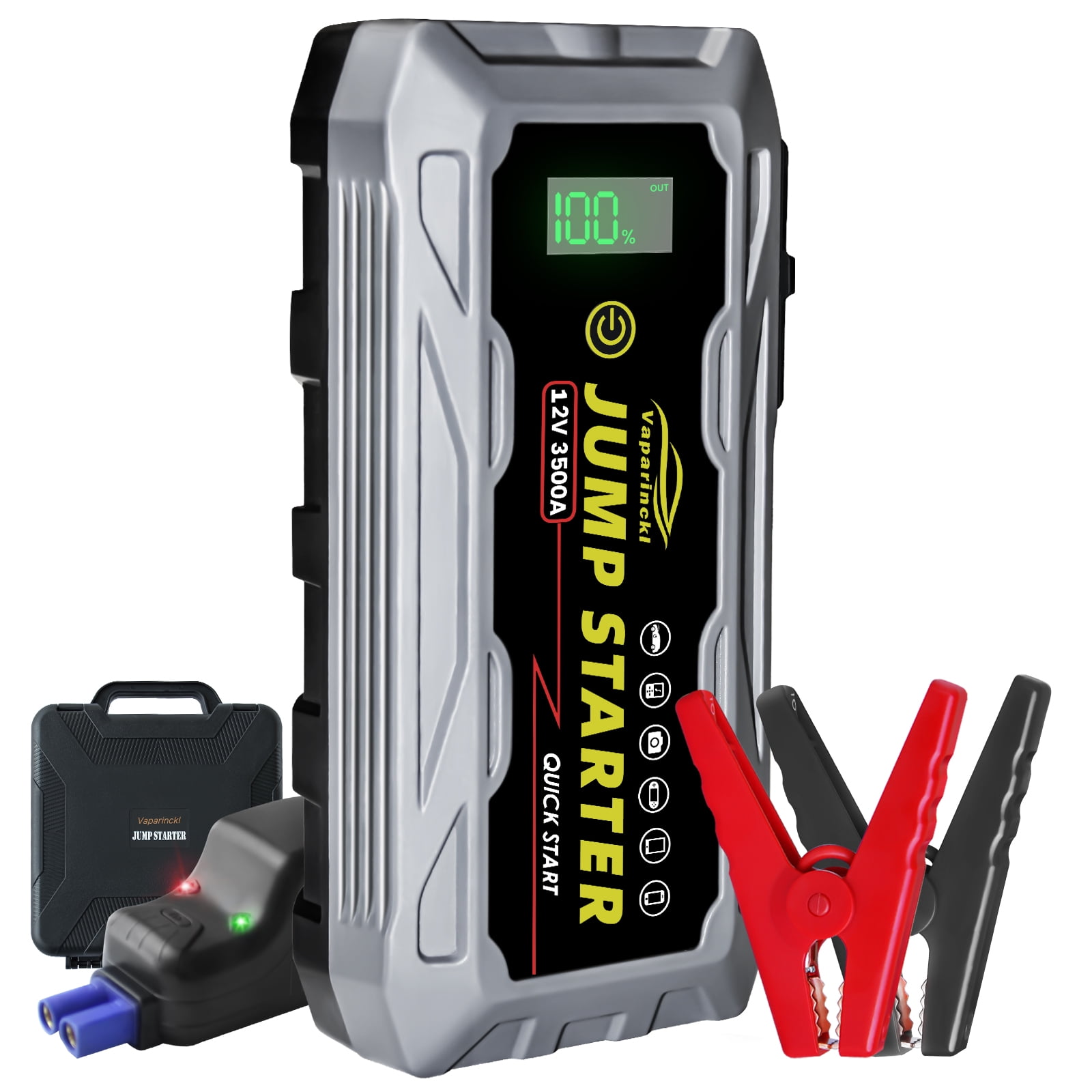 Car Jump Starter, 3500A Peak Battery Booster Start for All Gas and 10 ...