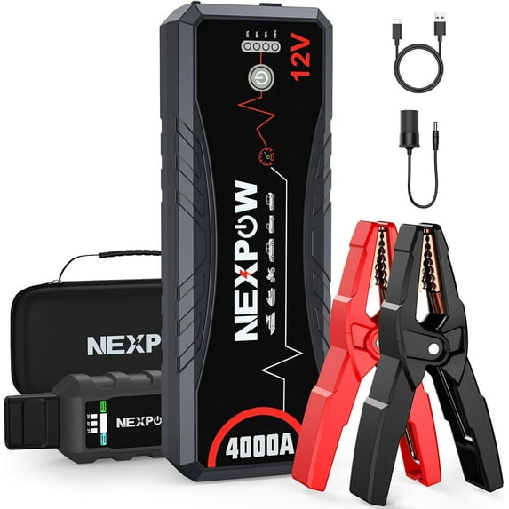Car Jump Starter 4000A Car Battery Jump Starter Portable Pack for Up to ...