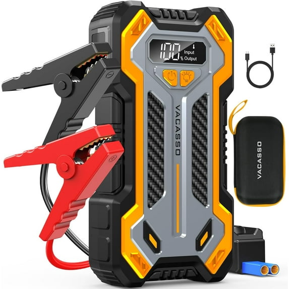 Car Jump Starter, 5000A Car Battery Jump Starter for Up to 10L Gas and ...