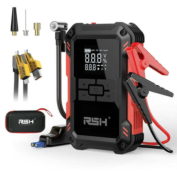Car Jump Starter with Air Compressor 4000A Peak Battery Jump Starter ...