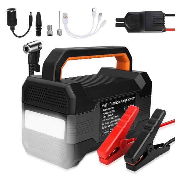 Jump Starter with Air Compressor, 5000A Car Battery Jump Starter (9.0L ...