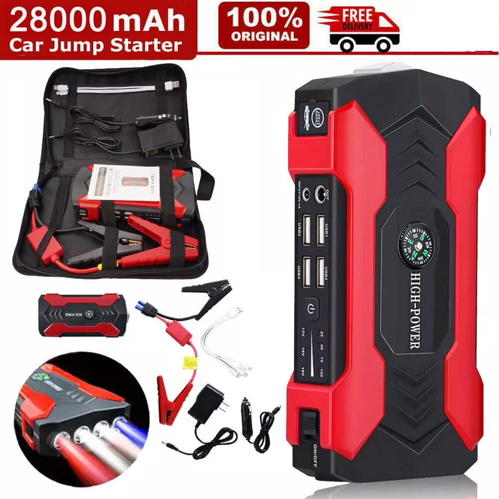 Car Jump Starter Booster Jumper Box 28000mAh Power Bank Battery Charger ...