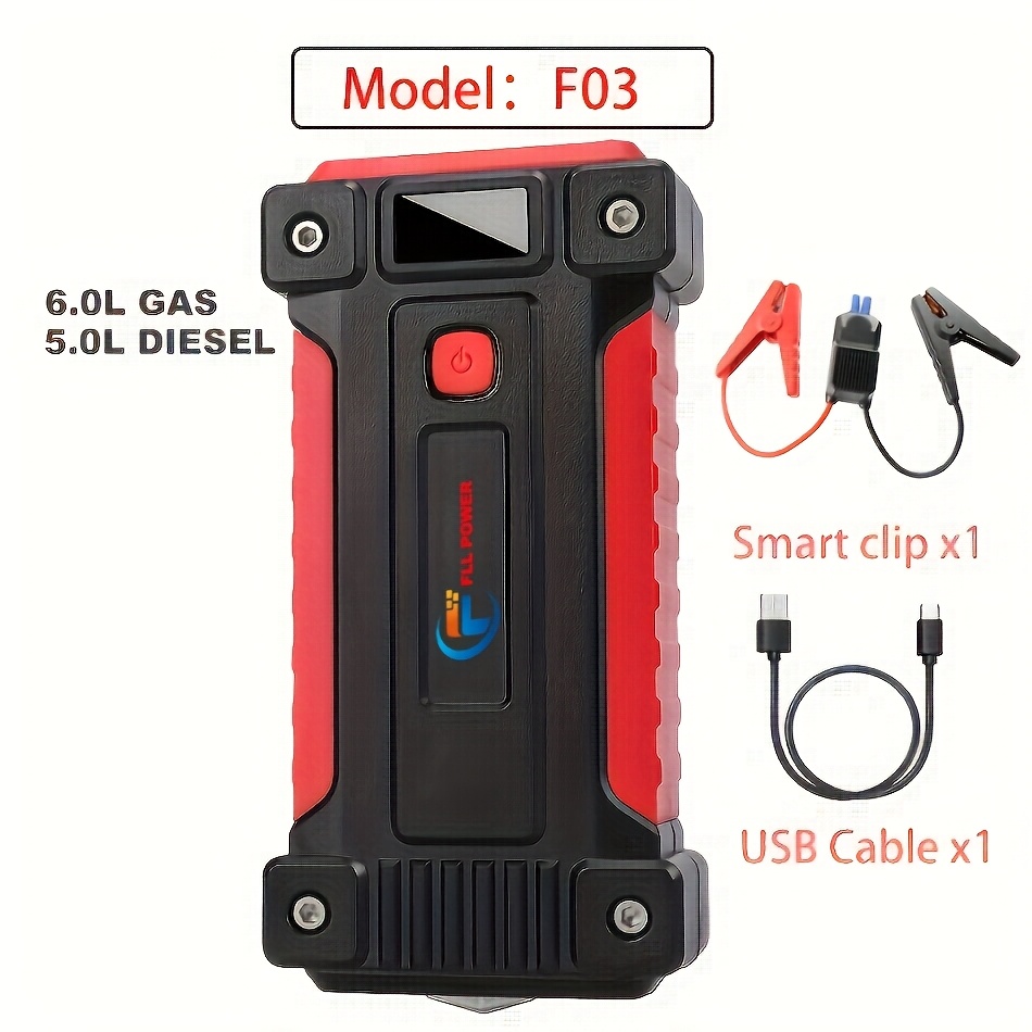 Car Jump Starter Power Bank 12V 2500A Portable Car Battery Booster ...