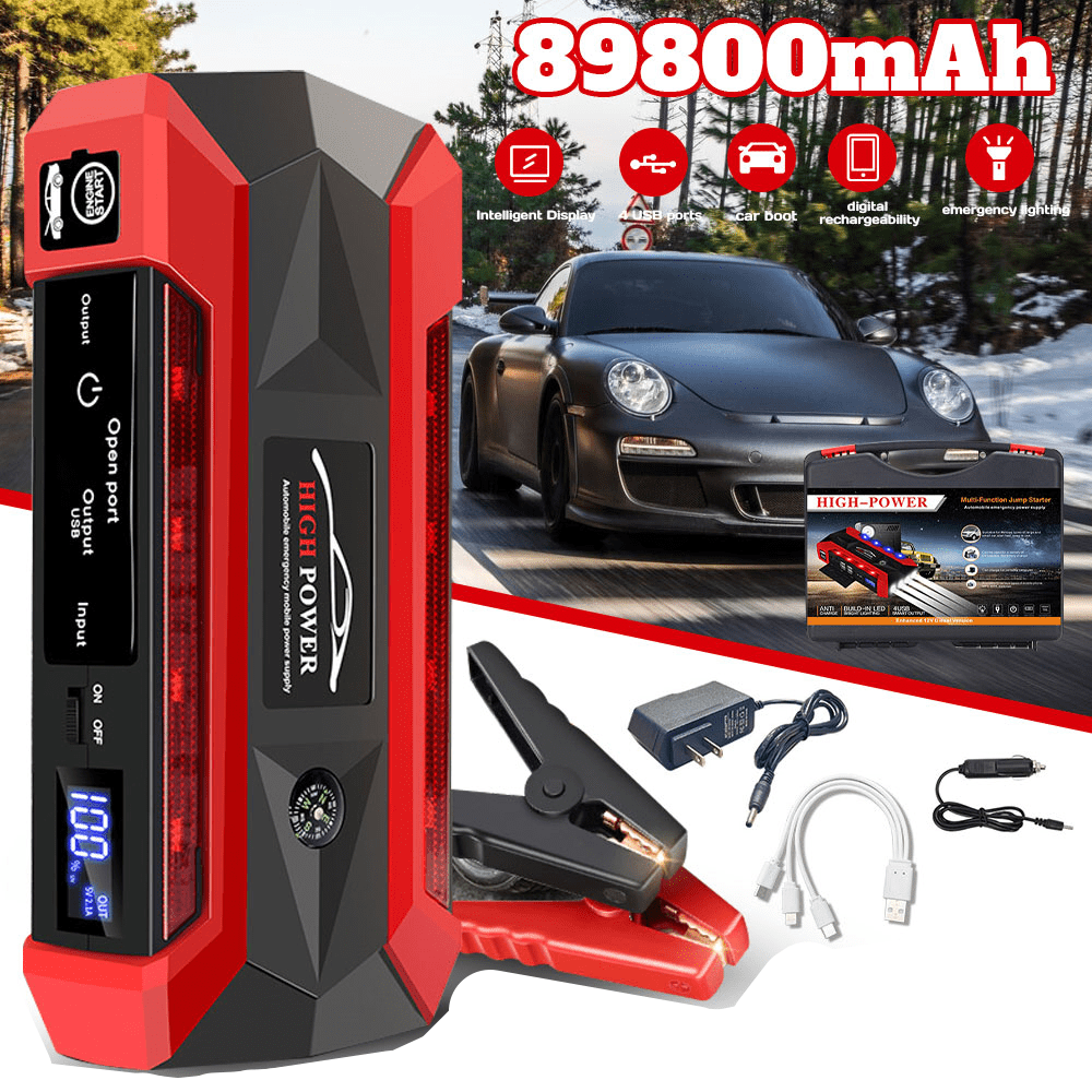 Car Jump Starter with 3 in 1Cables,DFITO 600A Peak Car Battery Charger ...