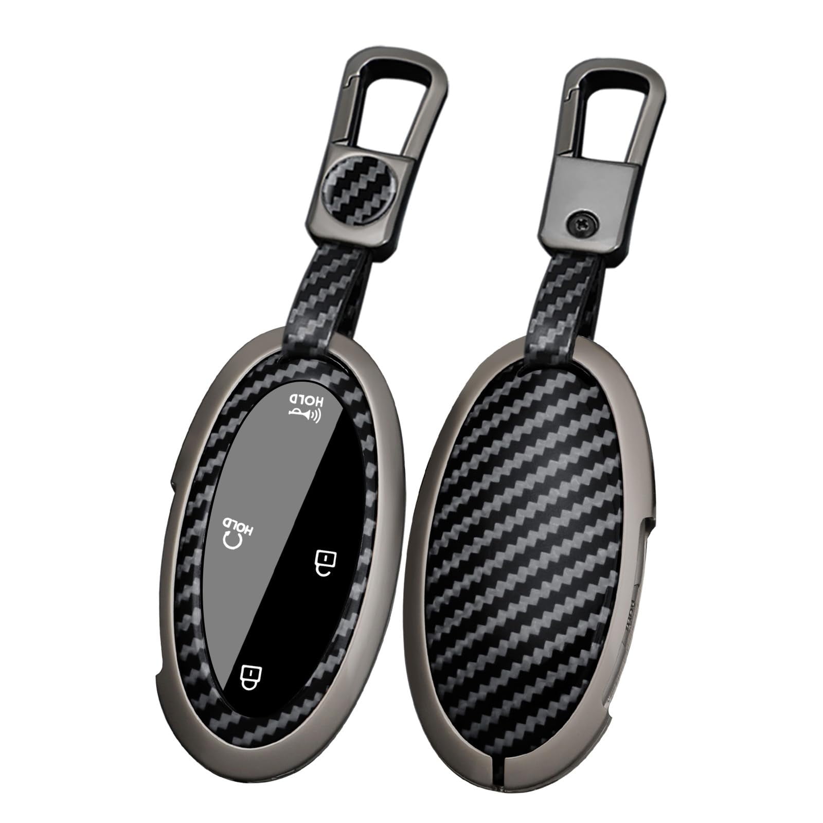 Car Key Case Fit for Hyundai Santa fe 2024,Carbon Texture Key Fob Cover ...