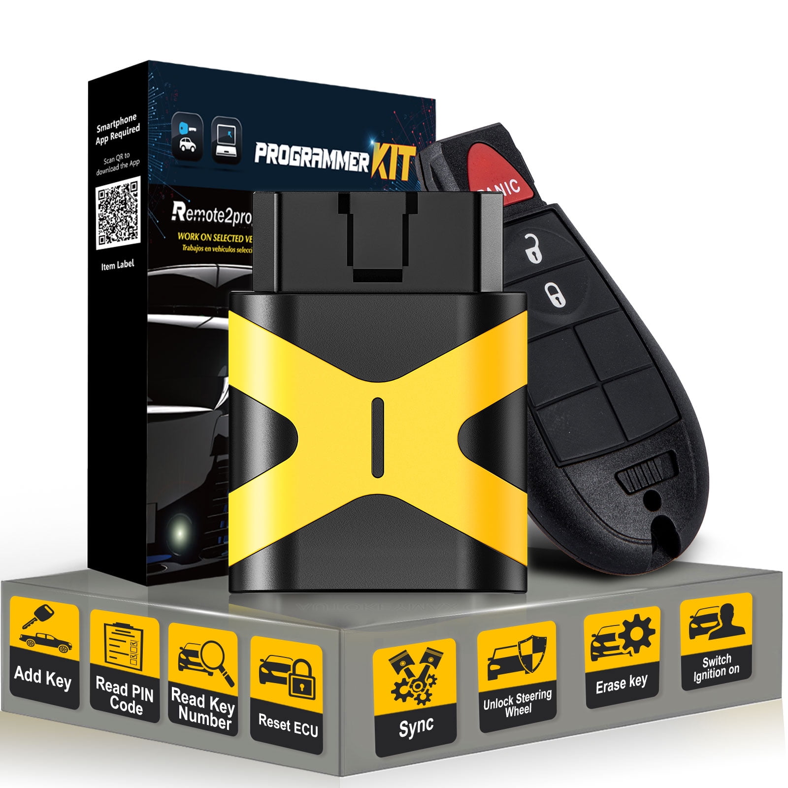 Car Key DIY Programmer/OBD paring Bluetooth and Smartphone App/No Tool ...