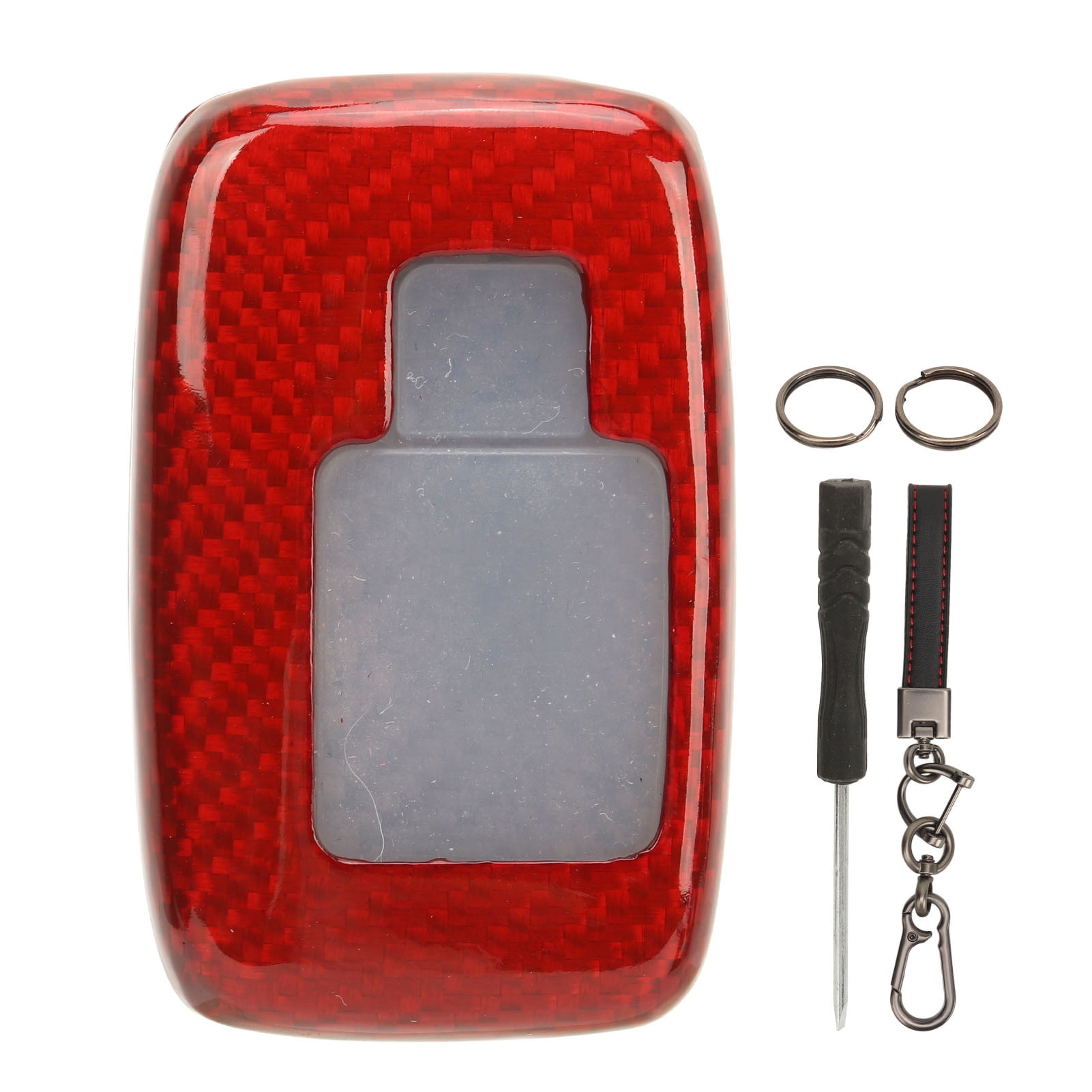 Car Key Fob Cover Carbon Fiber Remote Key Case with Keychain for Range ...